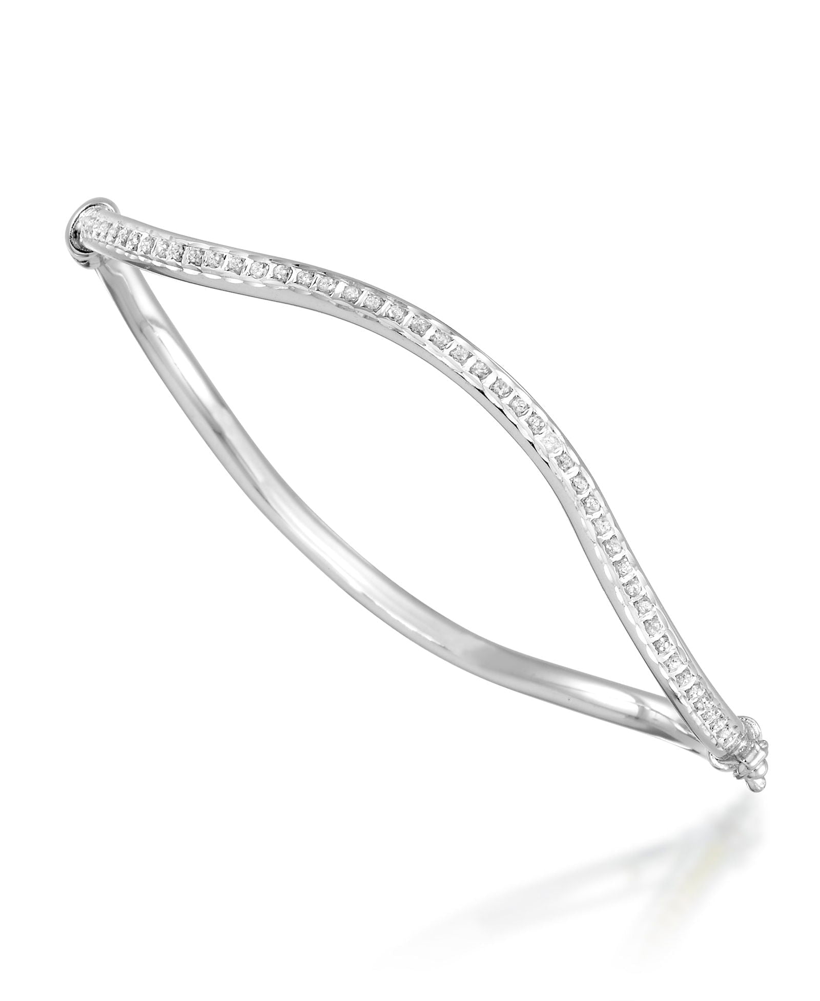 Diamond Fascination® Diamond Accent Wave Bangle Set - Walmart.com
