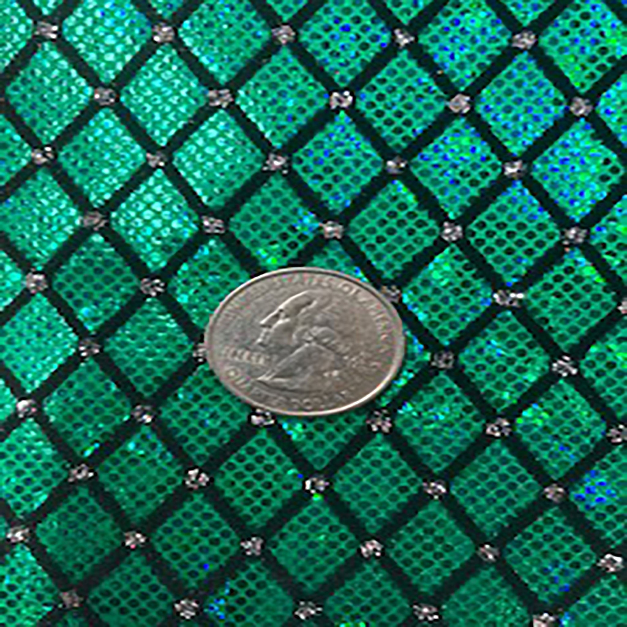Diamond Flocking Hologram and Glitter on Stretch Nylon Spandex Tricot ...