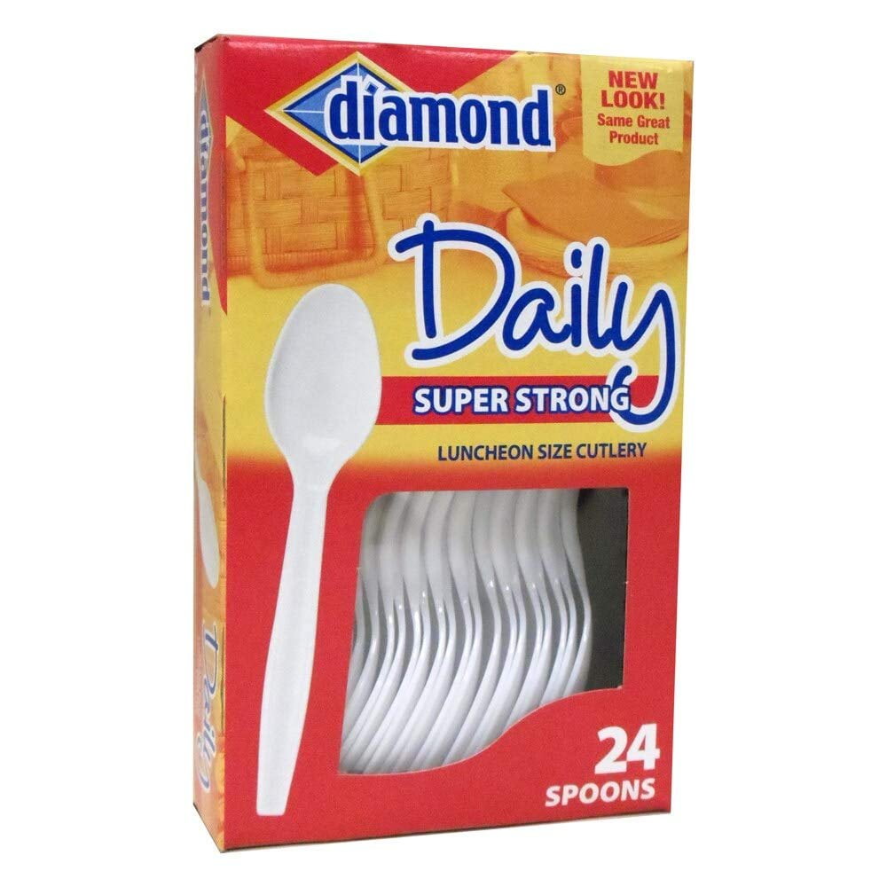 Diamond Heavy-Duty Plastic Spoons (24-Piece BX) 4142636044 - Walmart.com