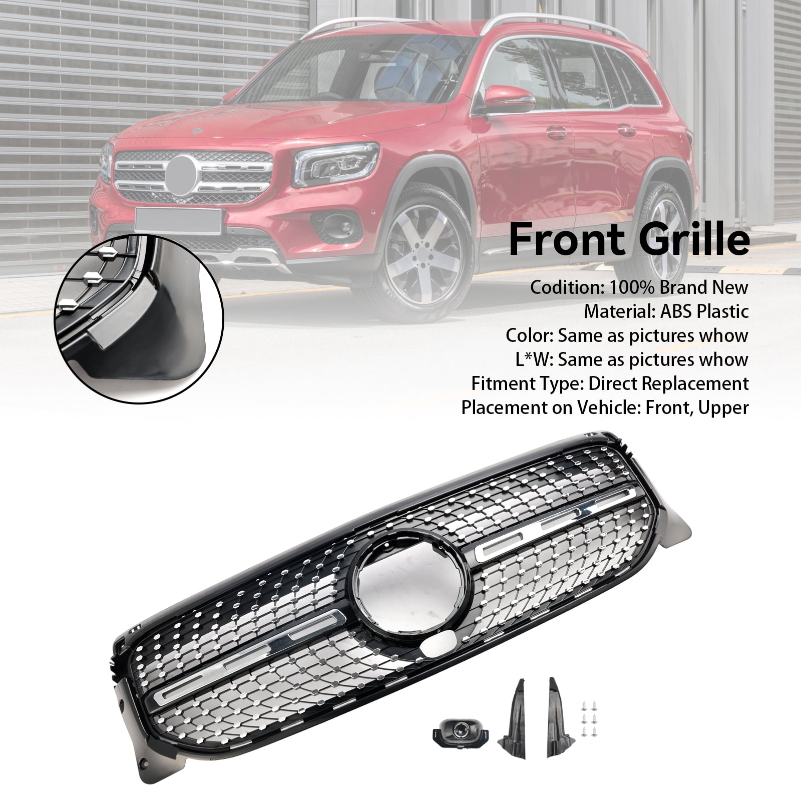 Diamond Front Bumper Grille Grill Fit For Mercedes Benz GLB X247 2020 ...