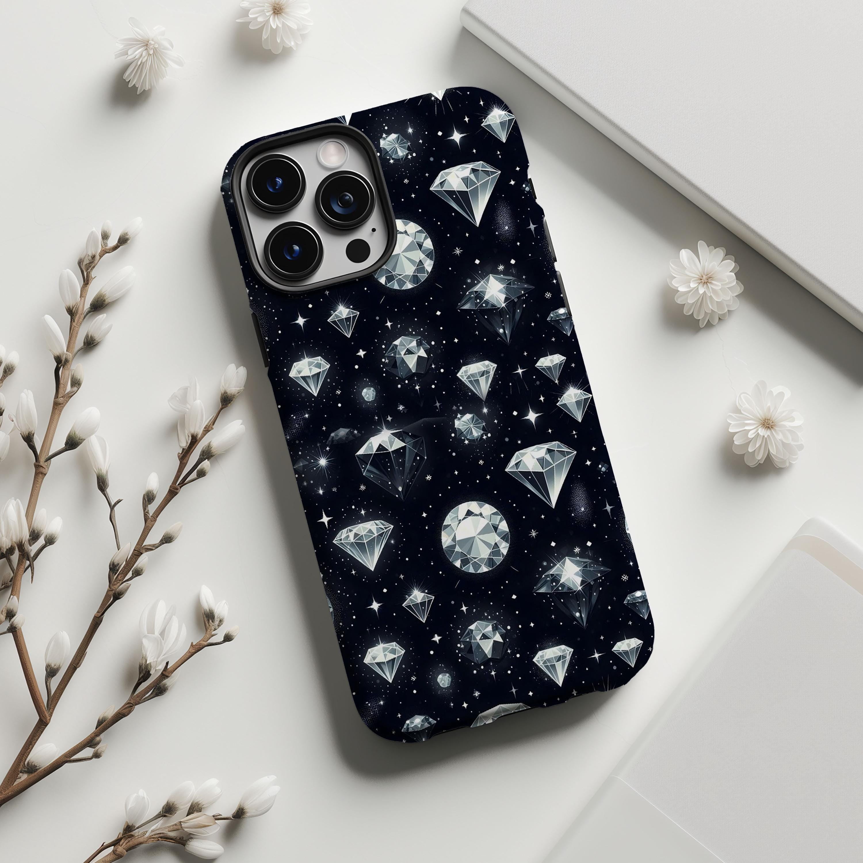 Diamond Gem Pattern Phone Case Luxe Birthstone Art Gift 17 through 11 ...