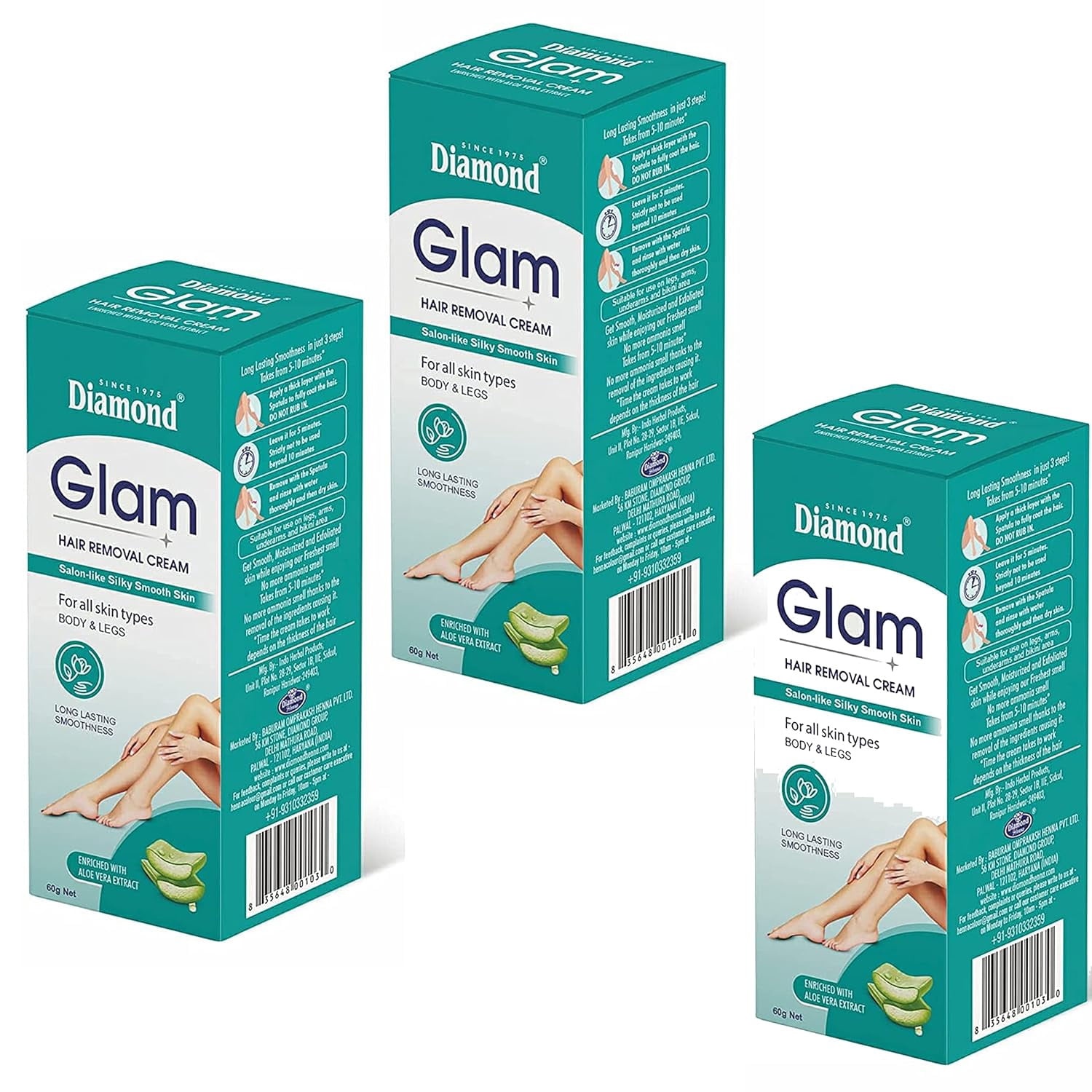 Diamond Glam Hair Removal Cream for Women With No Ammonia Smell Normal ...