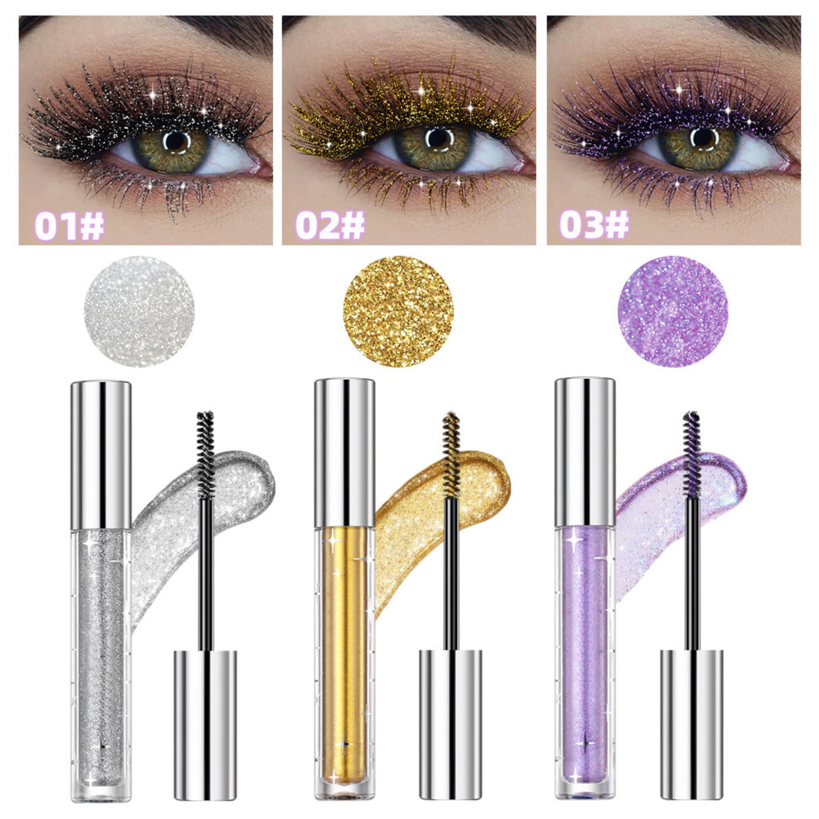Diamond Glitter Lashes Mascara Waterproof Shimmer Colored Mascara ...