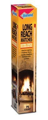 Diamond Greenlight Long Reach Matches, Large Strike on Box Style, 75 ...