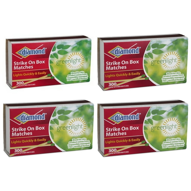 Diamond Greenlight Matches Kitchen Matches, 300 Pieces - 4 Count ...
