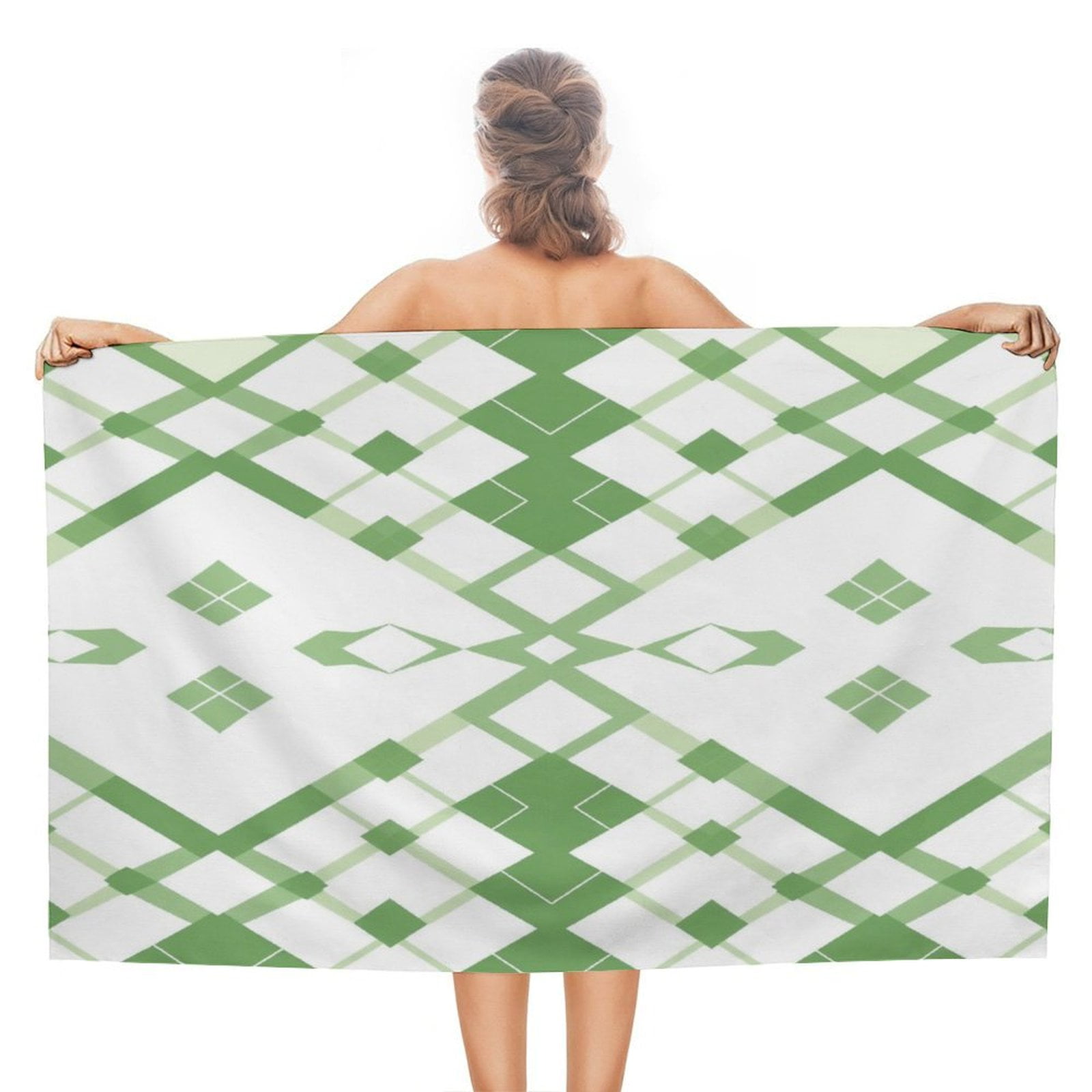 Diamond Grid Beach Towel Absorbent Bath Towel Big Quick-drying ...