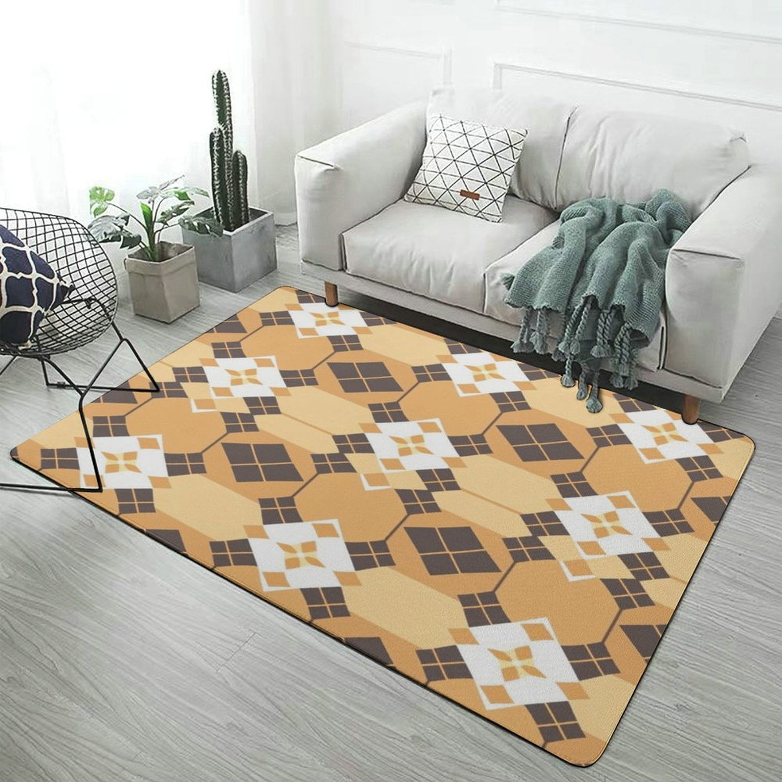 Diamond Grid Carpet for Living Room Luxury Home Rations Sofa Coffee ...