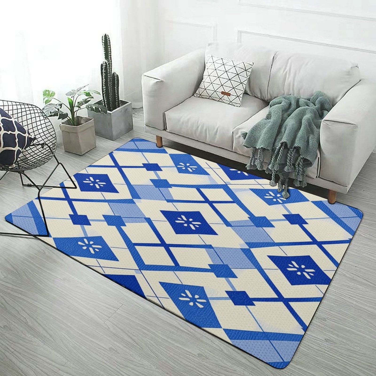 Diamond Grid Carpet for Living Room Luxury Home Rations Sofa Coffee ...