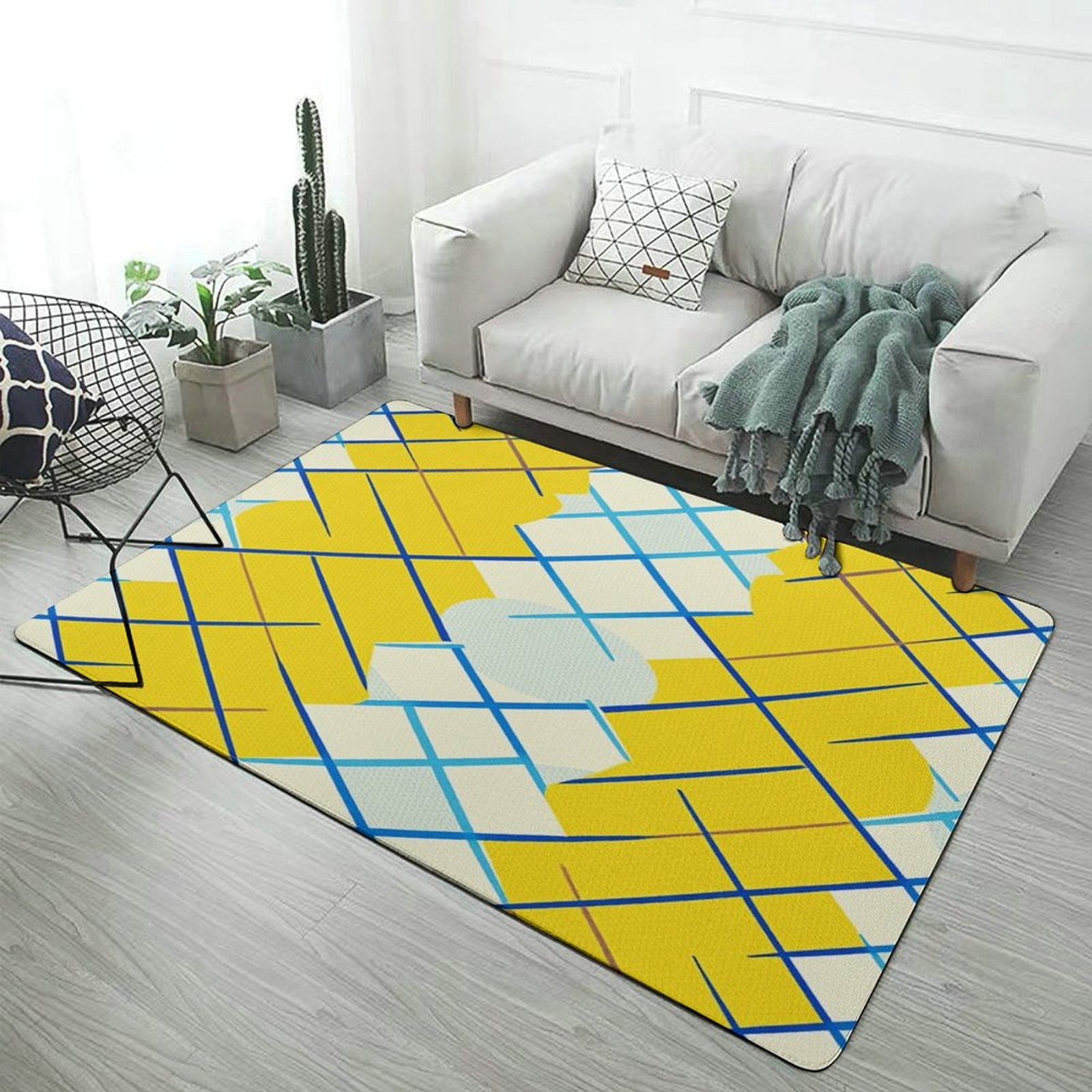 Diamond Grid Carpet for Living Room Luxury Home Rations Sofa Coffee ...