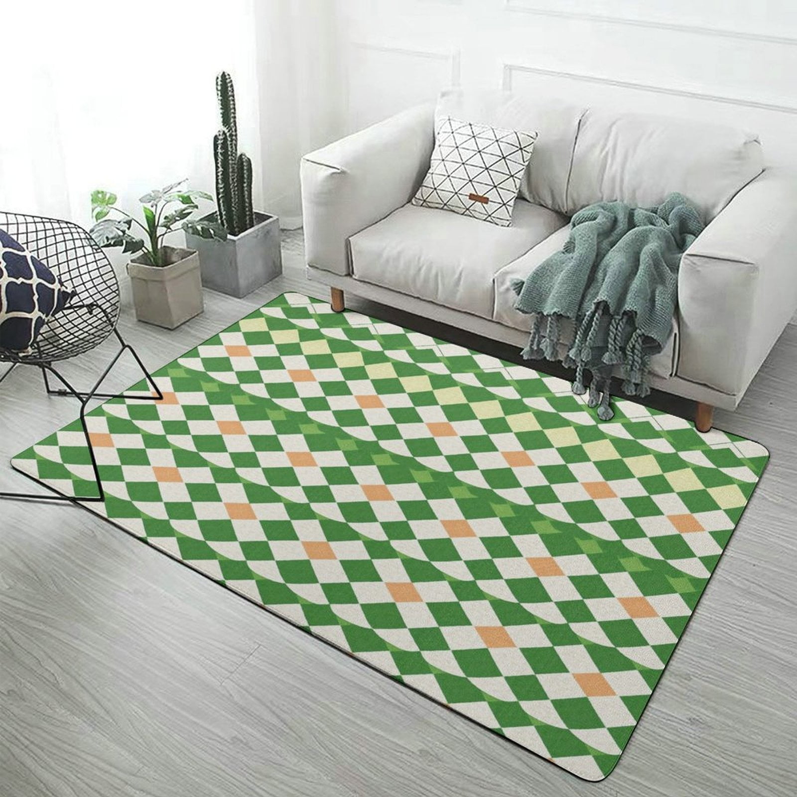 Diamond Grid Carpet for Living Room Luxury Home Rations Sofa Coffee ...