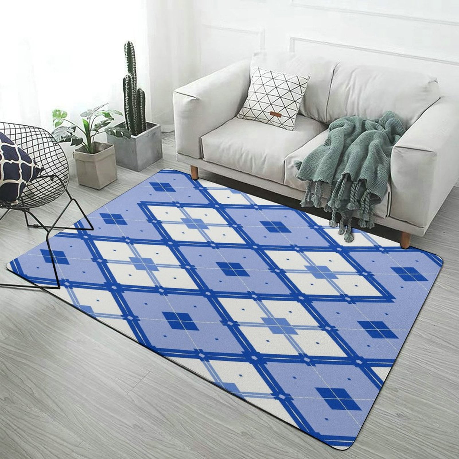 Diamond Grid Carpet for Living Room Luxury Home Rations Sofa Coffee ...