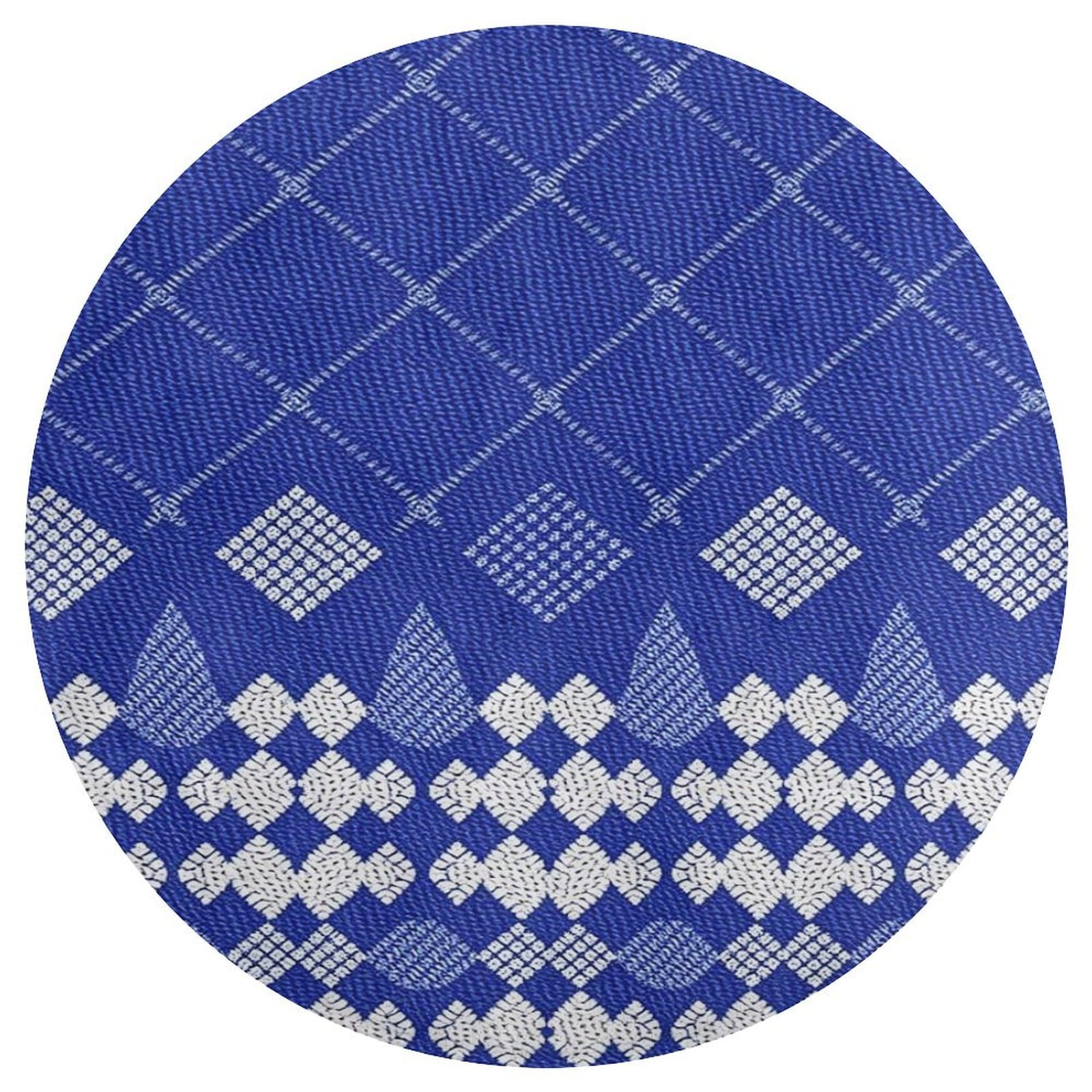 Diamond Grid Circular Carpet Floor Mat Living Room Sofa Room Bed Rug ...