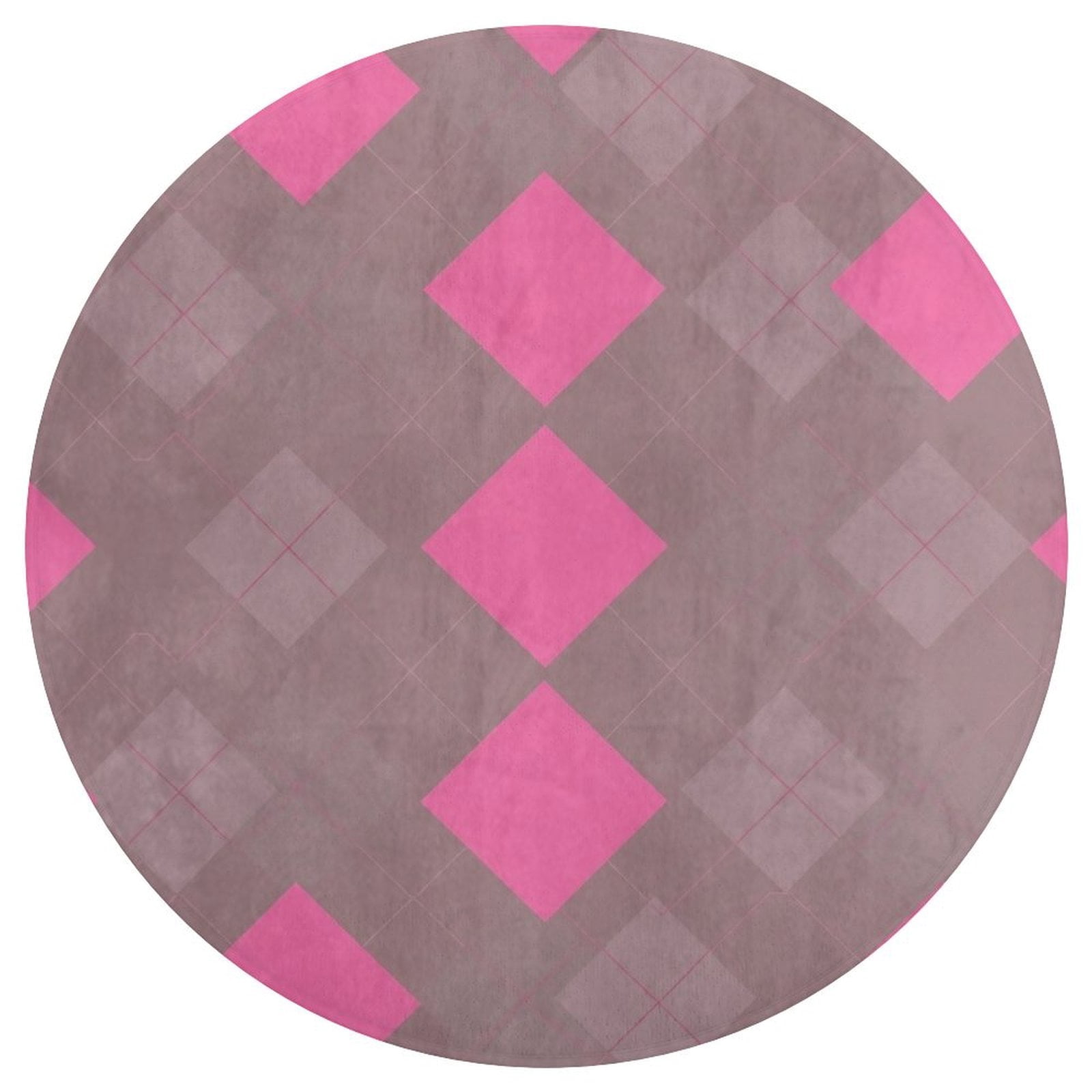 Diamond Grid Circular Carpet Floor Mat Living Room Sofa Room Bed Rug ...