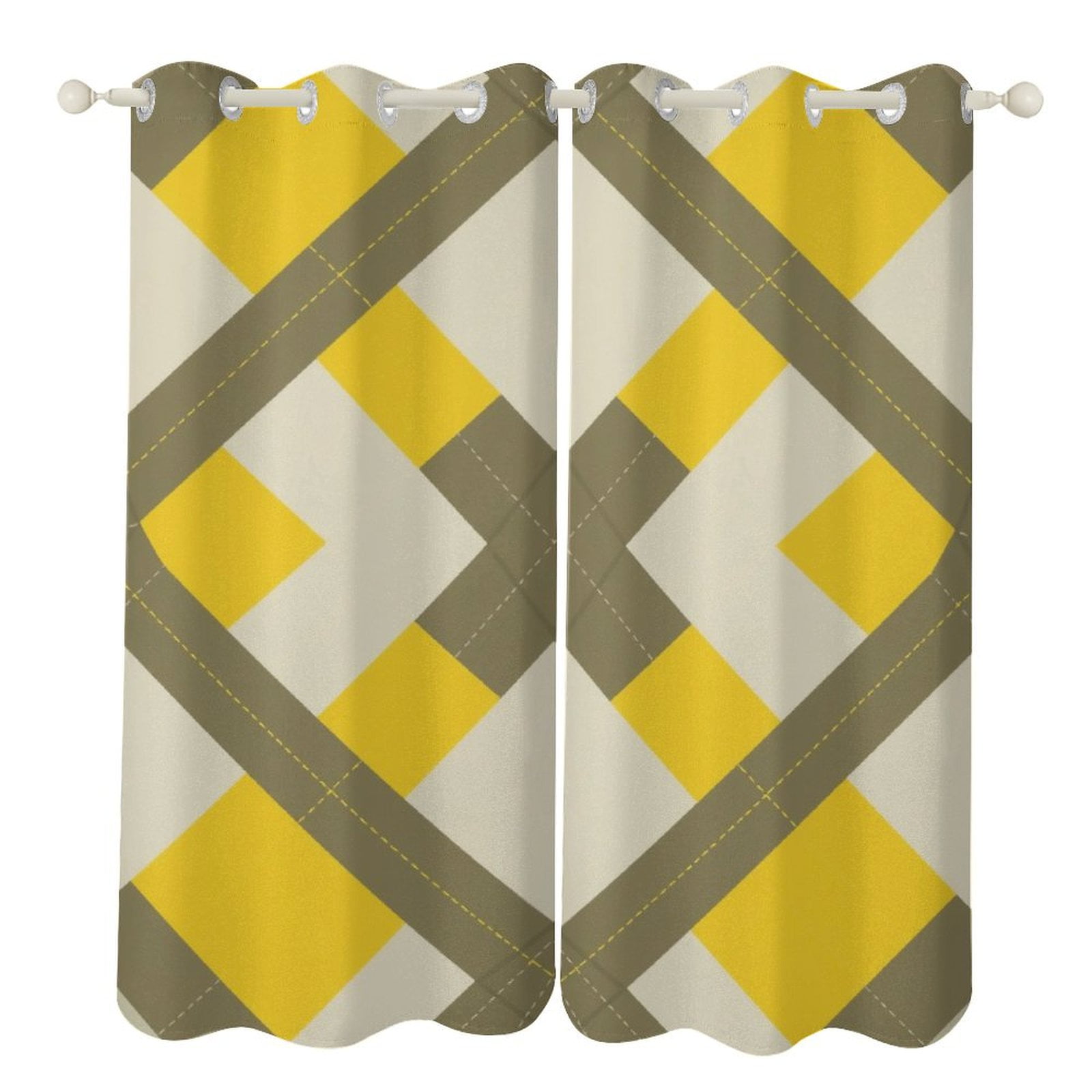 Diamond Grid Curtain Home Decoration Living Room Curtains Window ...