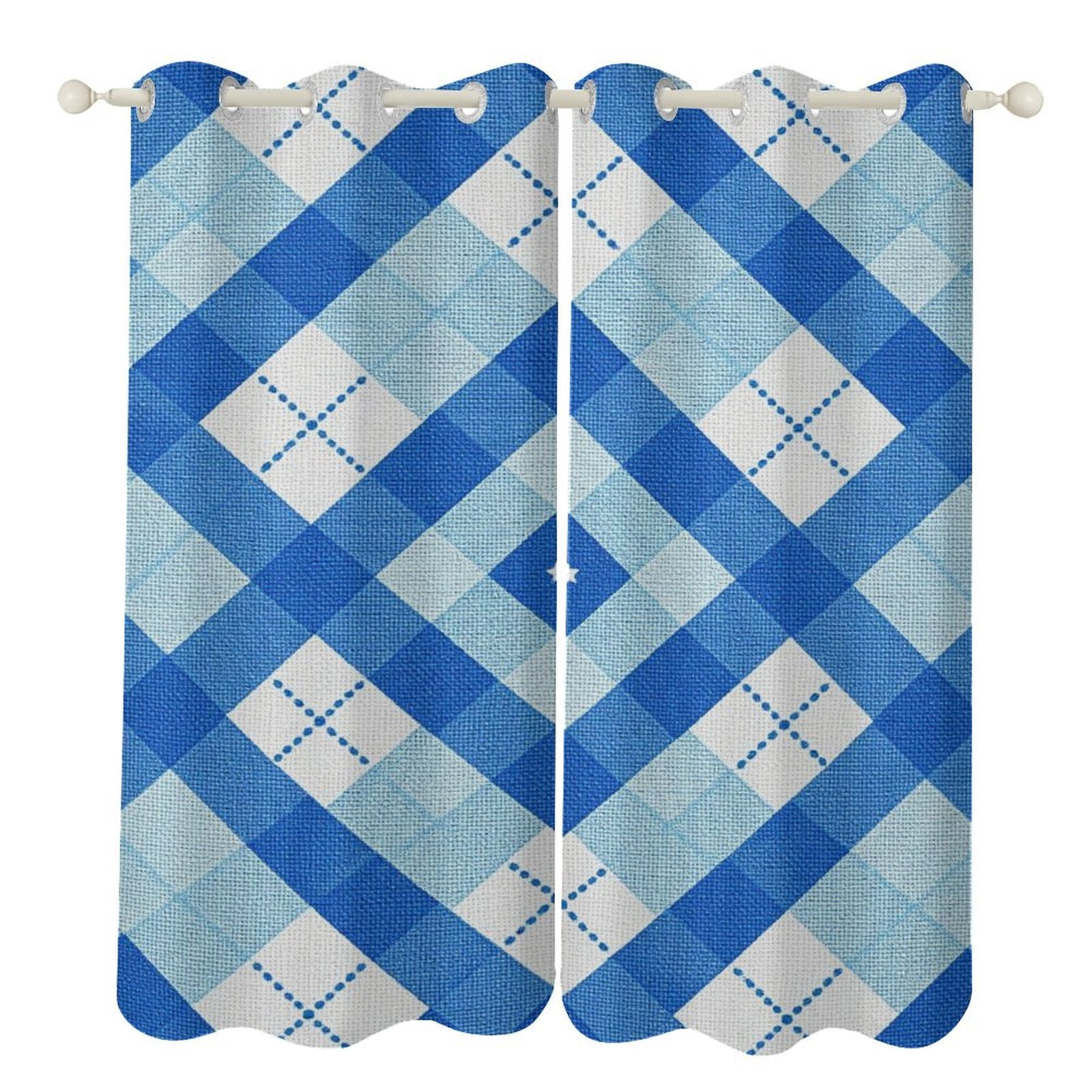 Diamond Grid Curtains for Bedroom Living Room Drapes Kitchen Room ...