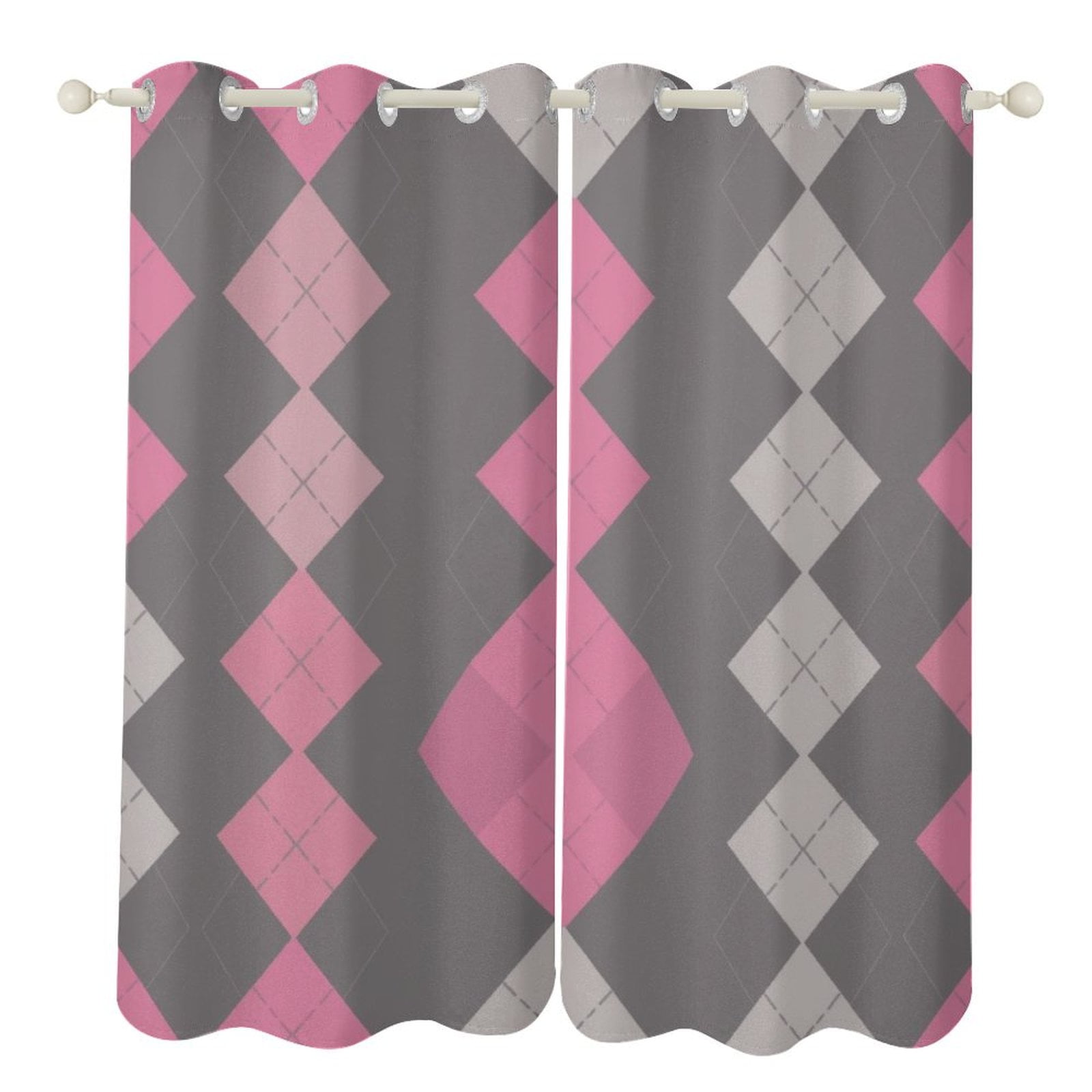 Diamond Grid Curtains for Bedroom Living Room Drapes Kitchen Room ...