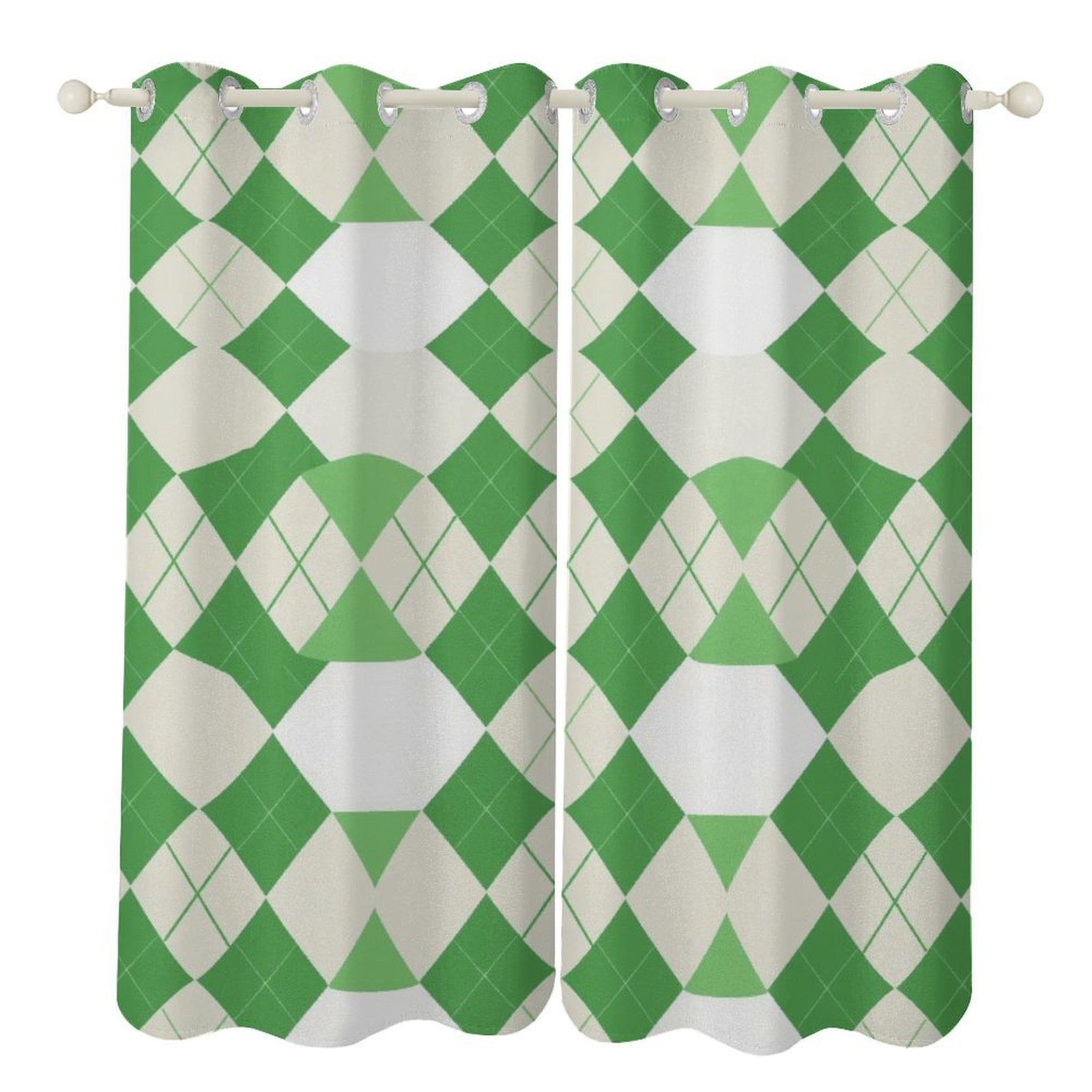 Diamond Grid Curtains for Bedroom Living Room Drapes Kitchen Room ...