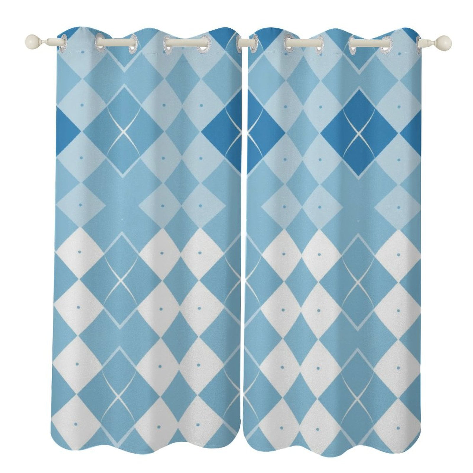 Diamond Grid Curtains for Bedroom Living Room Drapes Kitchen Room ...