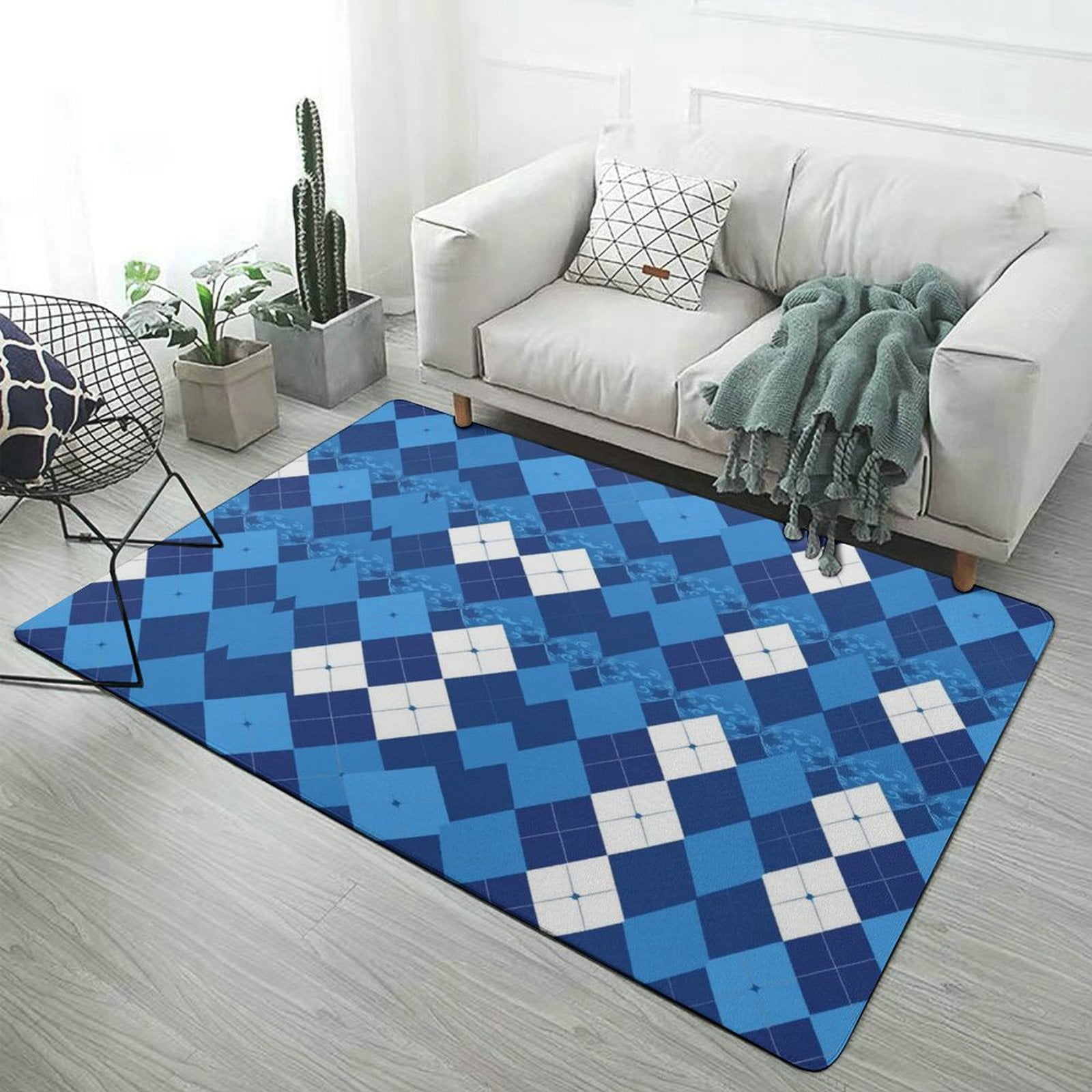 Diamond Grid European Living Room Carpets Rugs Luxury Bedroom Study R ...