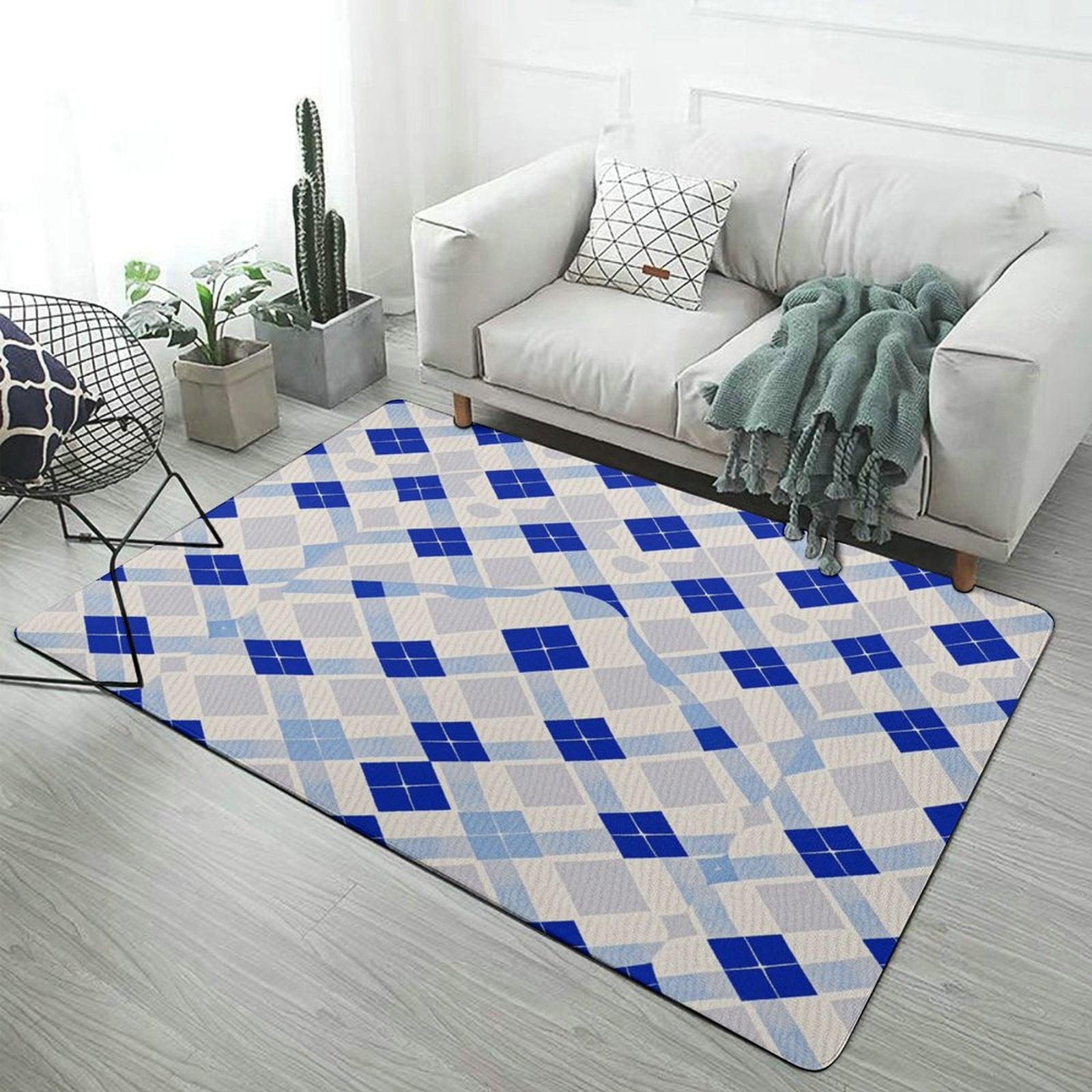 Diamond Grid European Living Room Carpets Rugs Luxury Bedroom Study R ...