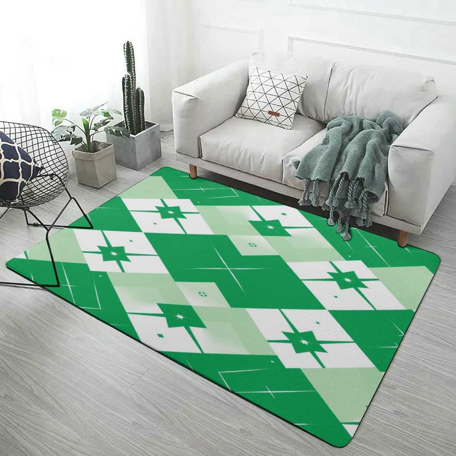 Diamond Grid European Living Room Carpets Rugs Luxury Bedroom Study R ...