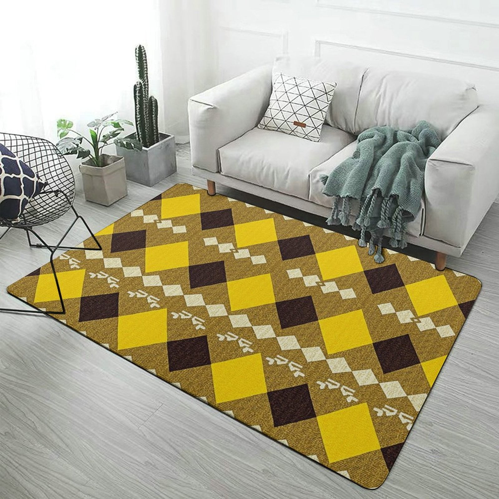 Diamond Grid European Living Room Carpets Rugs Luxury Bedroom Study R ...