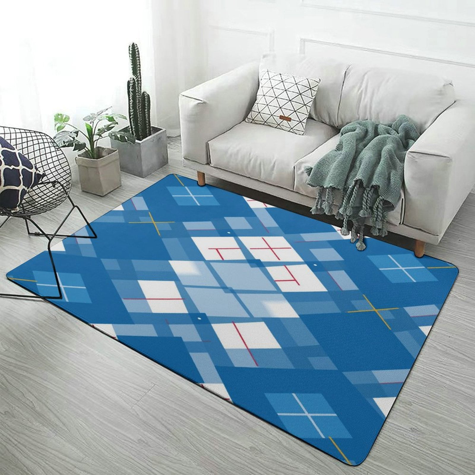 Diamond Grid European Living Room Carpets Rugs Luxury Bedroom Study R ...