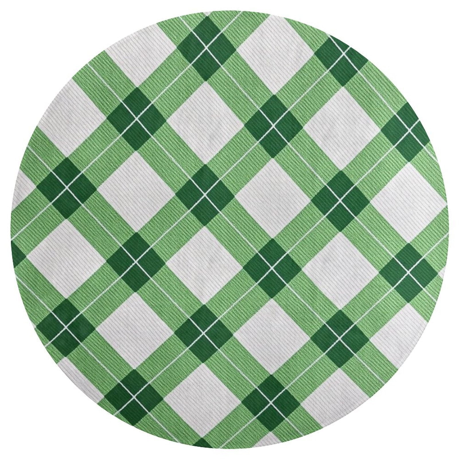 Diamond Grid Round Area Rug Floor Carpets Washable Indoor Floor Area ...