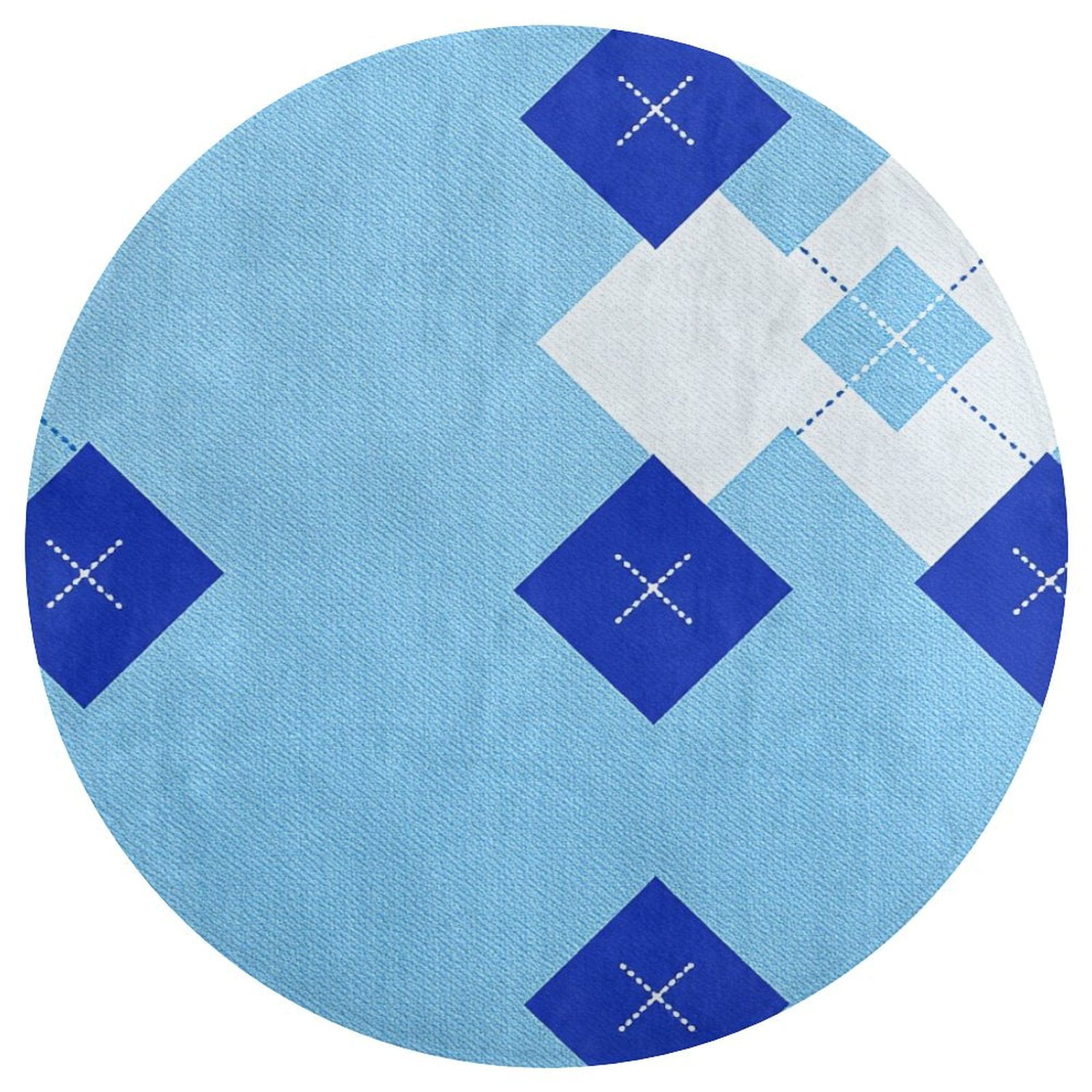 Diamond Grid Round Area Rug Floor Carpets Washable Indoor Floor Area ...