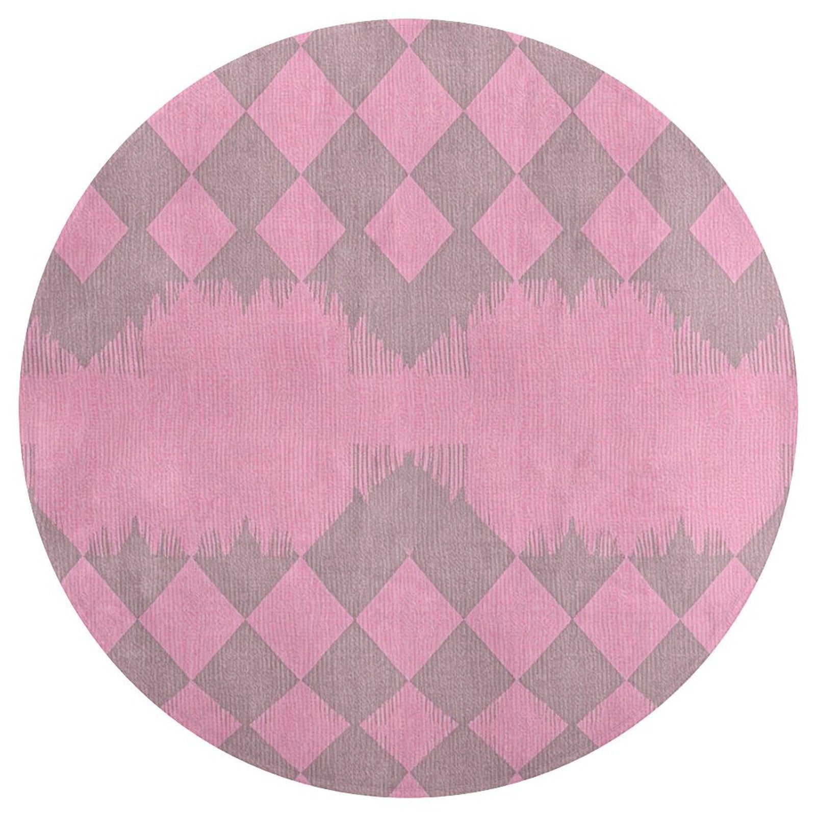 Diamond Grid Round Area Rug Floor Carpets Washable Indoor Floor Area ...