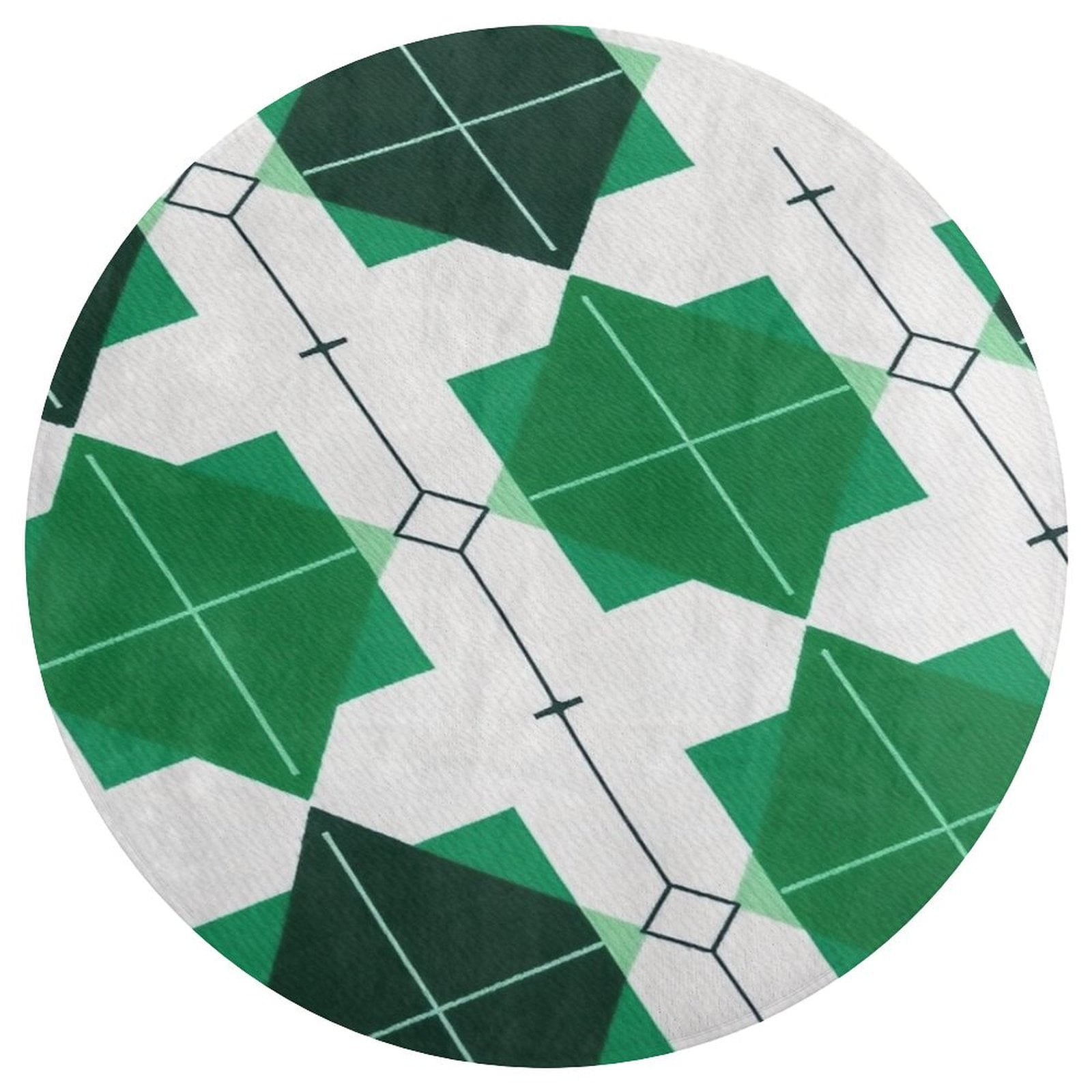 Diamond Grid Round Area Rug Soft Sofa Nursery Carpet Floor Mat Non Slip ...