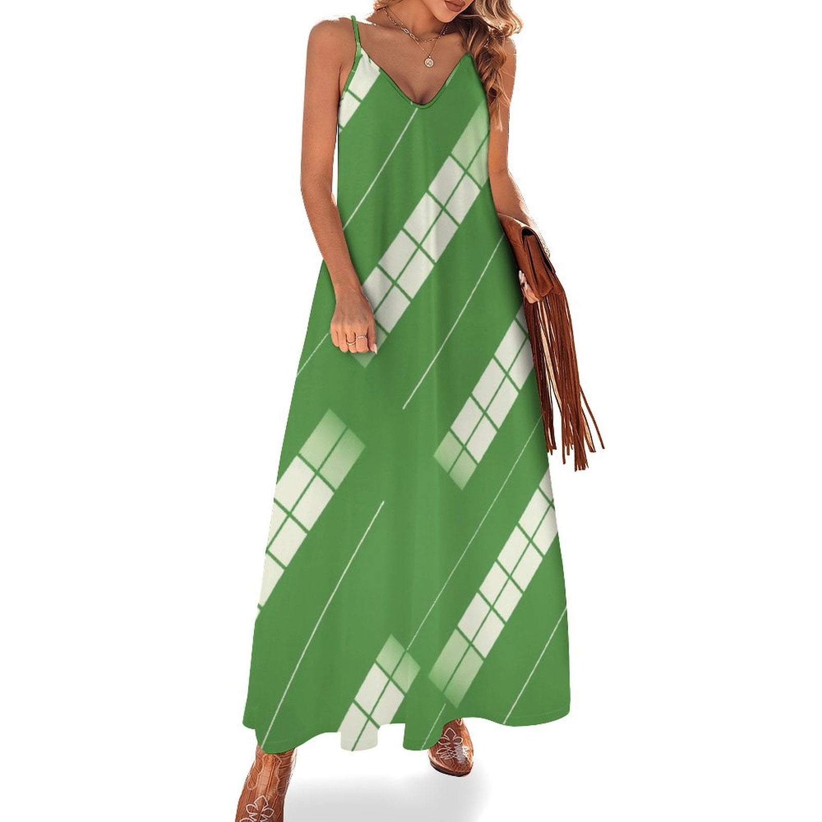 Diamond Grid Sleeveless Dress Beach Outfits for Women Luxury Dress Dress Women Party Dresses ...