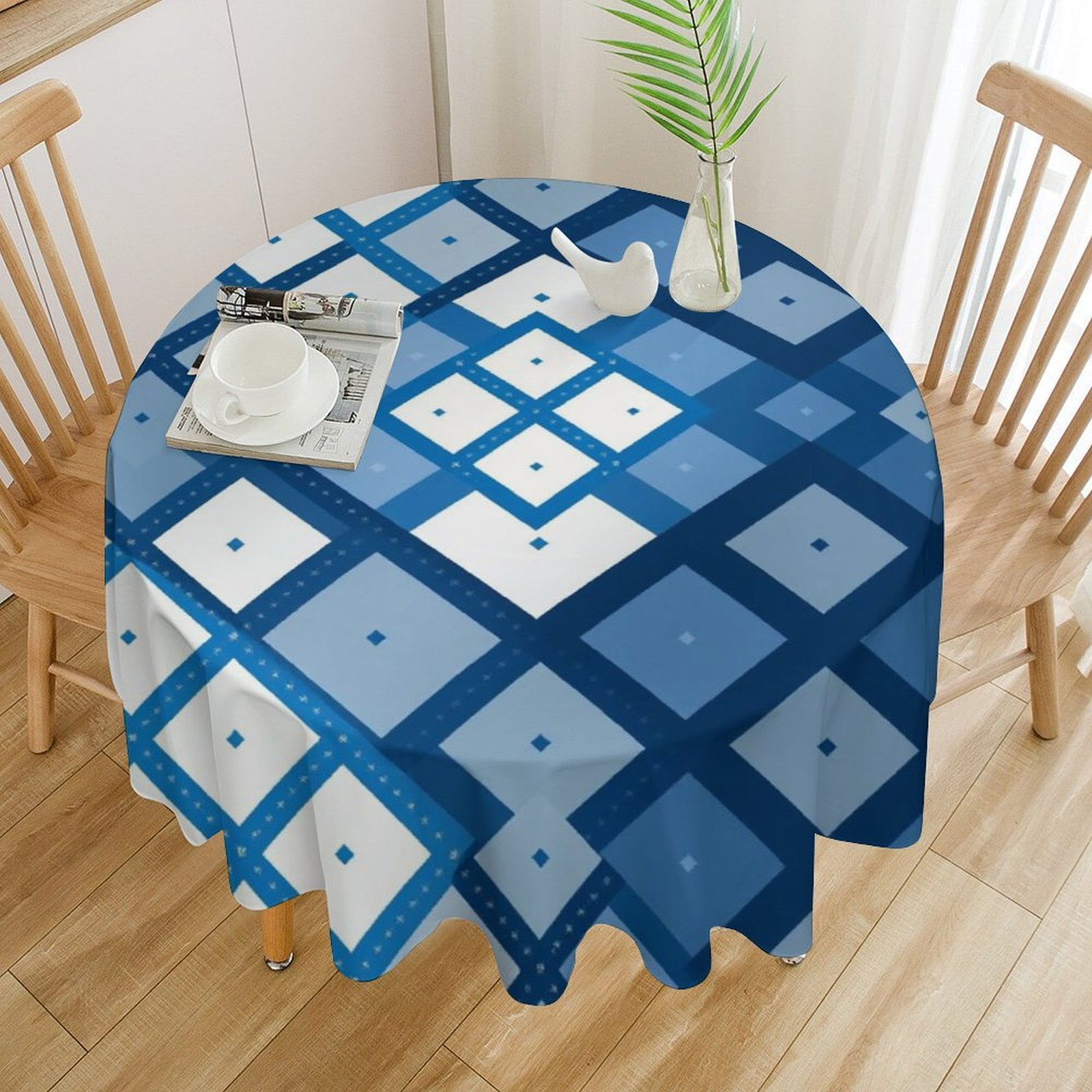 Diamond Grid Table Cloth Round PVC Wedding Kitchen Dining Desk Table Cover Coat - Walmart.com