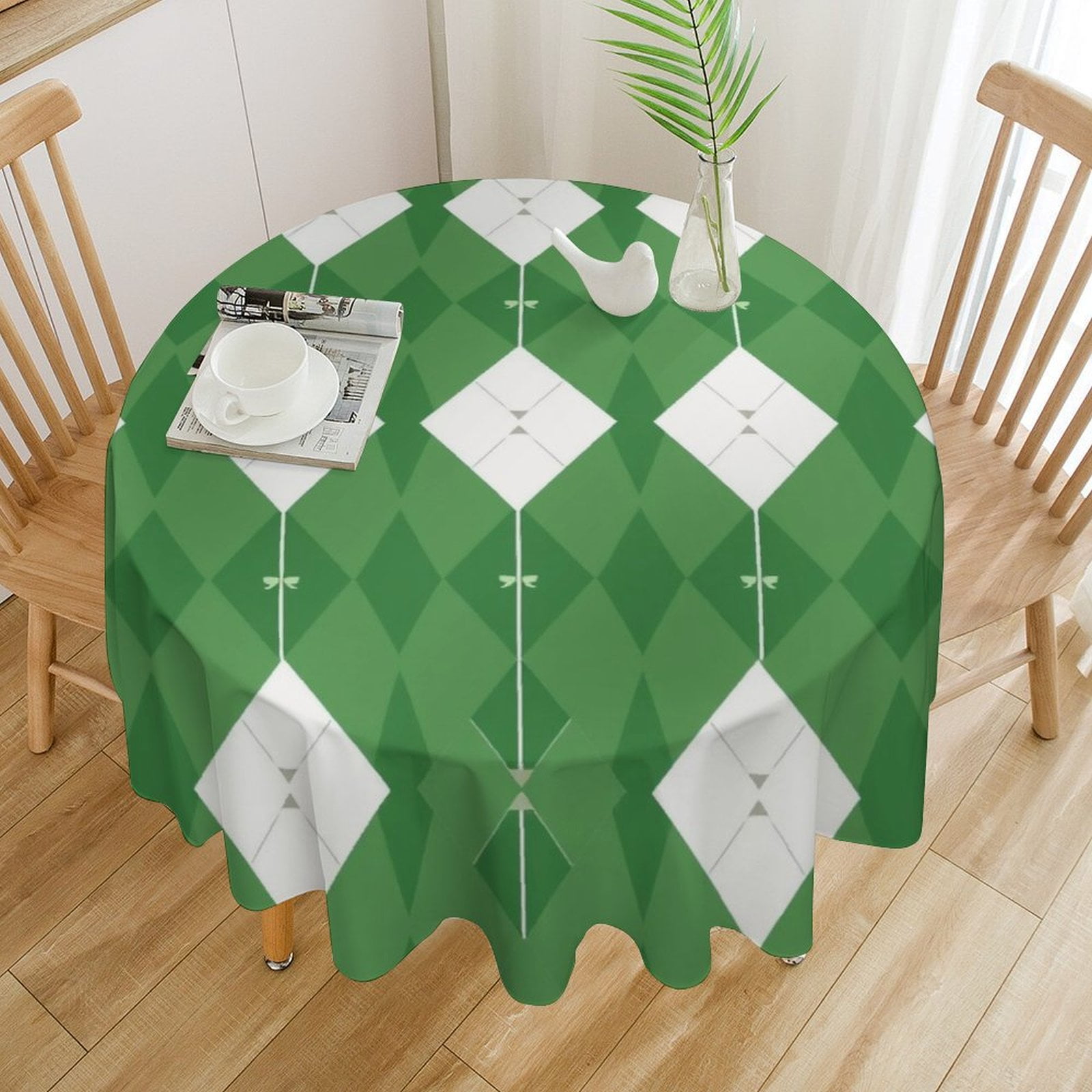 Diamond Grid Table Cloth Round PVC Wedding Kitchen Dining Desk Table Cover Coat - Walmart.com