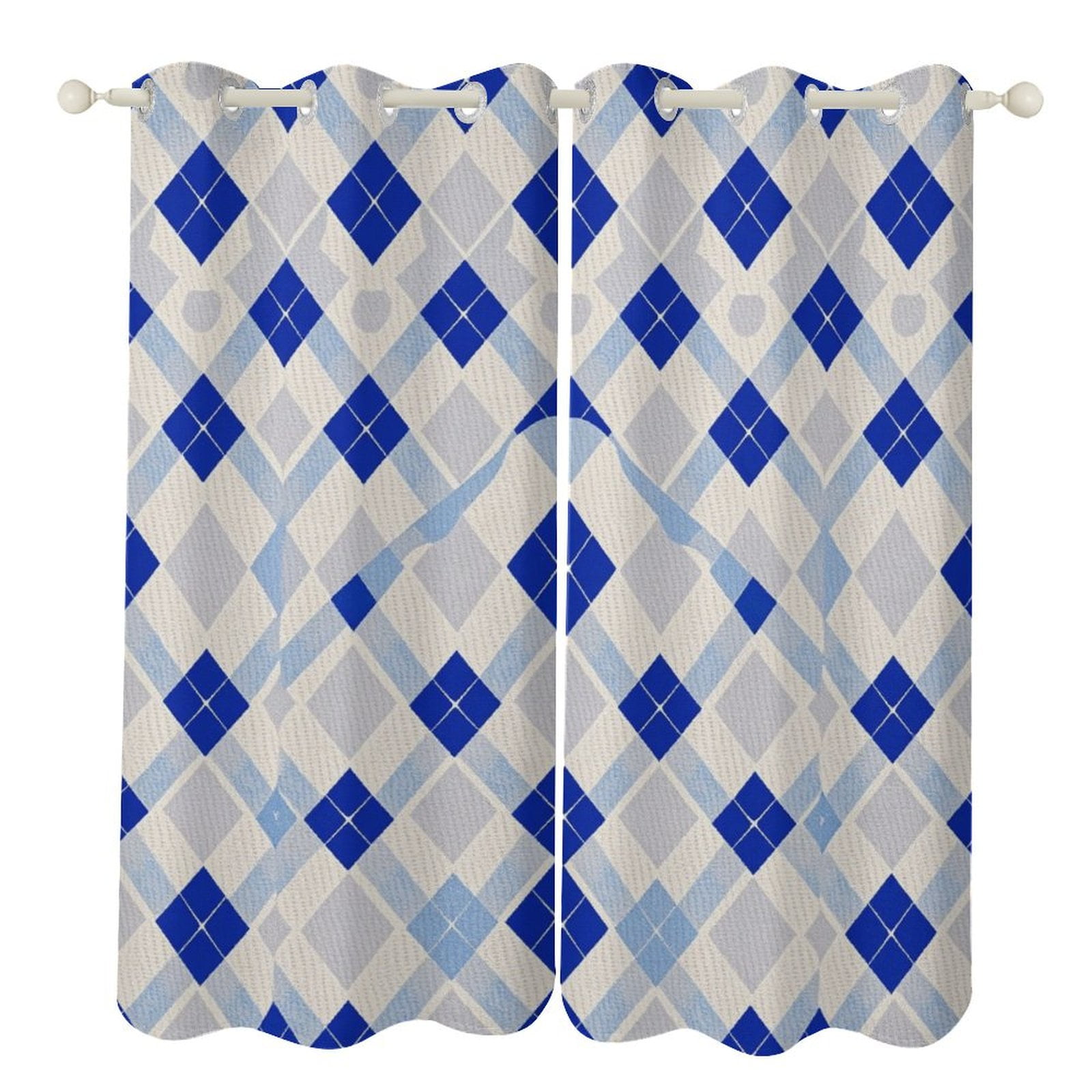 Diamond Grid Window Curtains For Living Room Bedroom Bathroom Kicthen ...