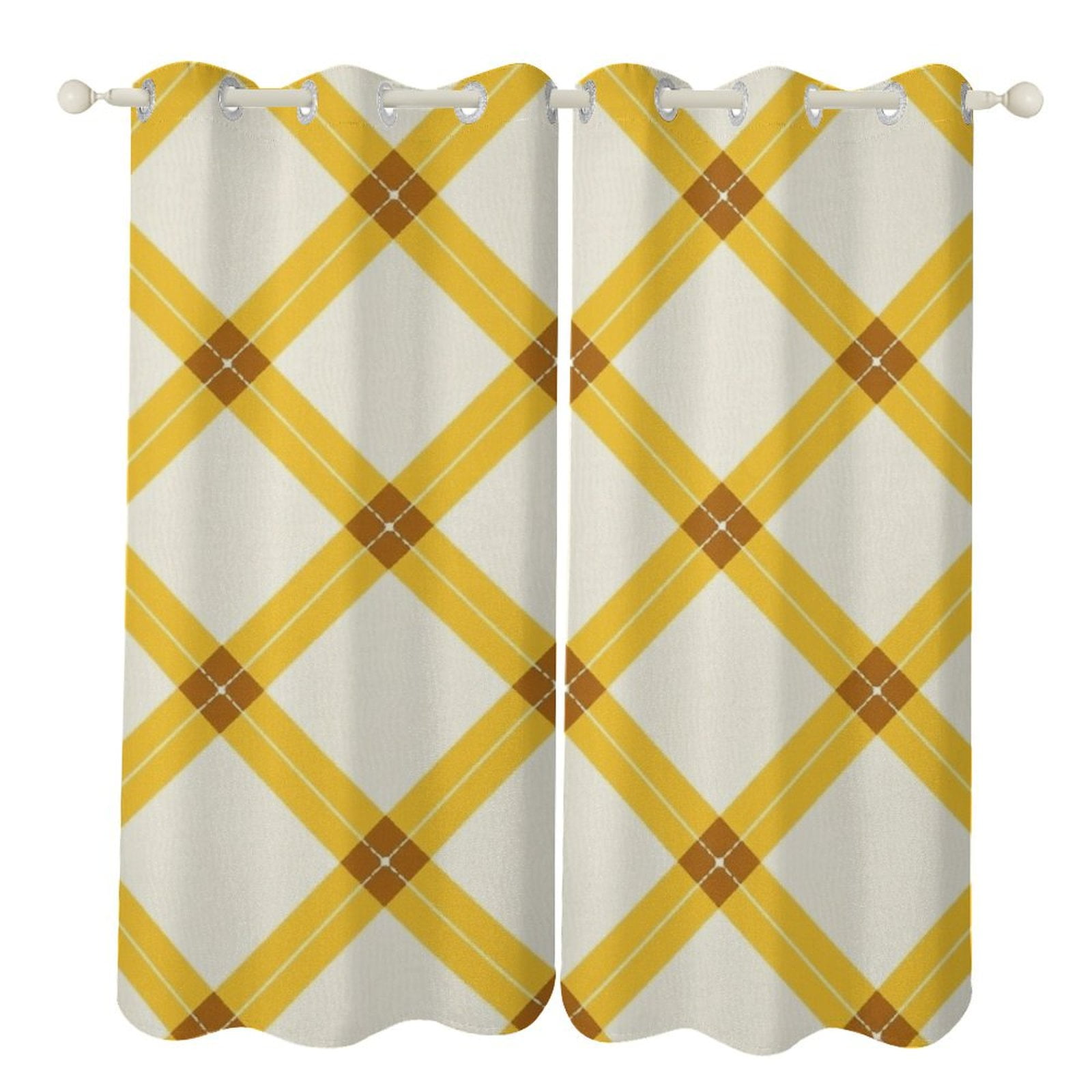 Diamond Grid Window Curtains For Living Room Bedroom Bathroom Kicthen ...