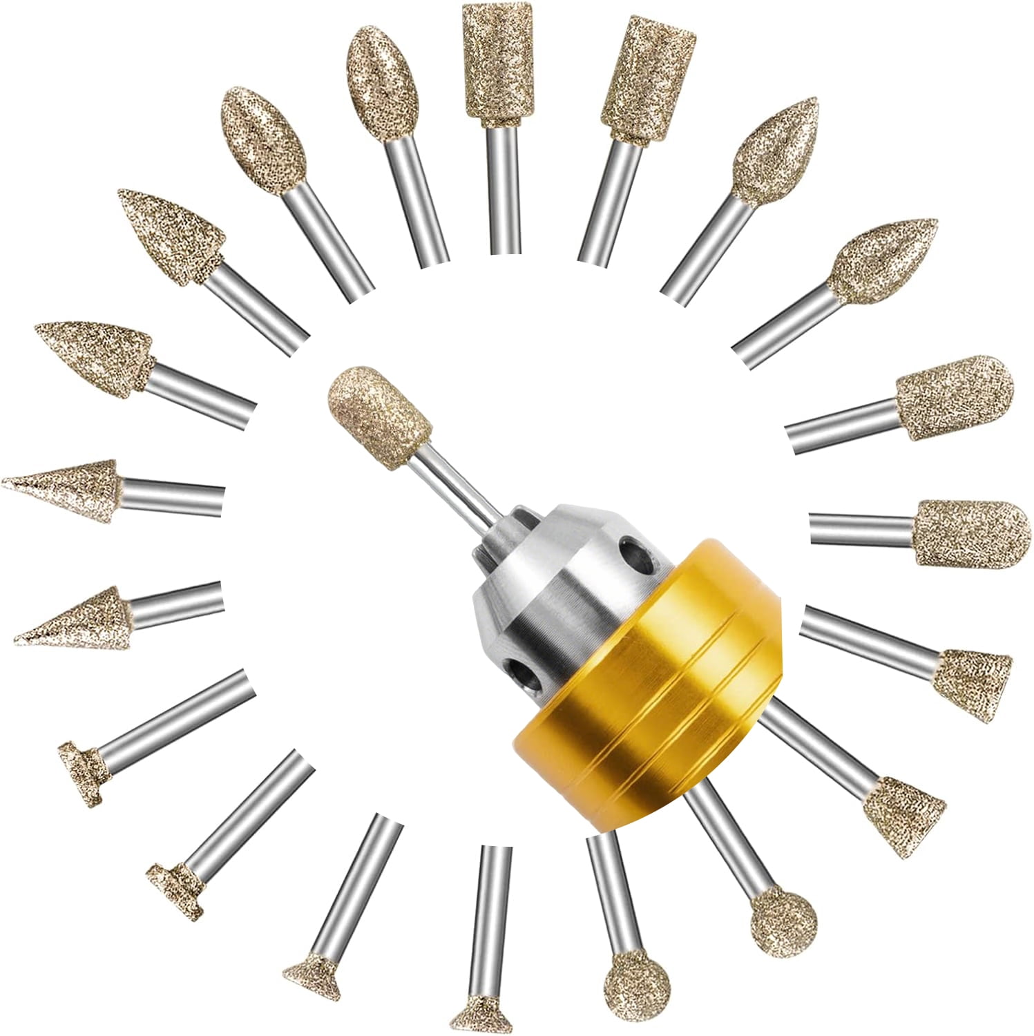 Diamond Grinding Burr Bit Set，Rotary Tool Accessories for Stone Ceramic ...