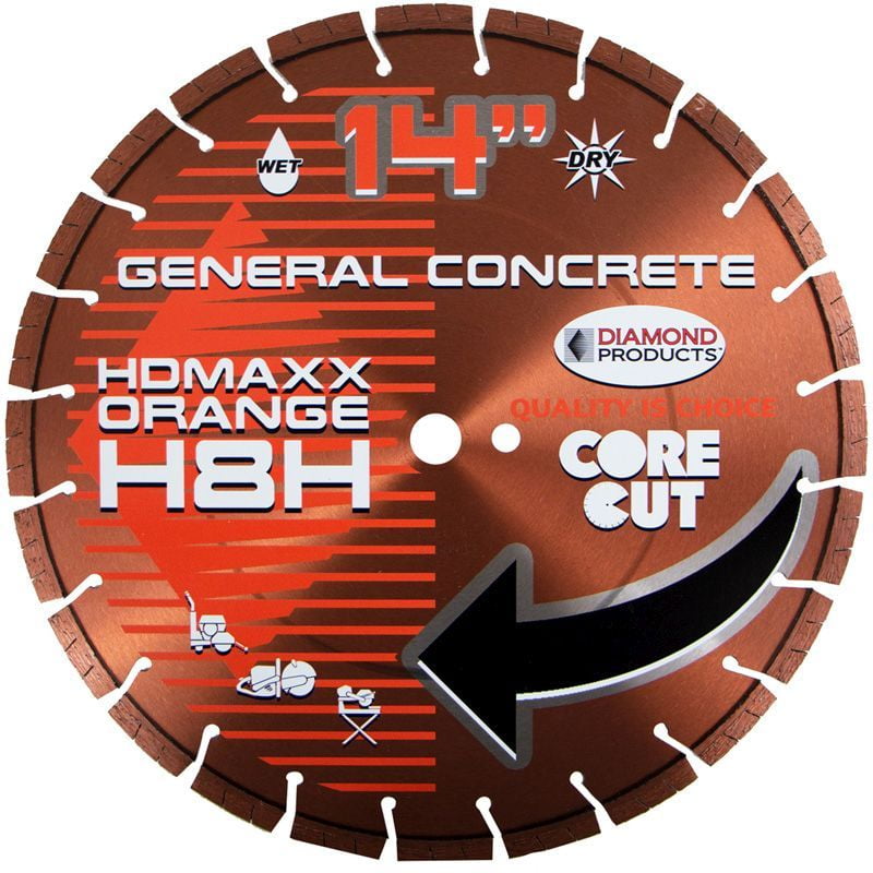 Diamond HDMAXX Heavy Duty Orange High Speed Diamond Blade 14" X .125 X ...