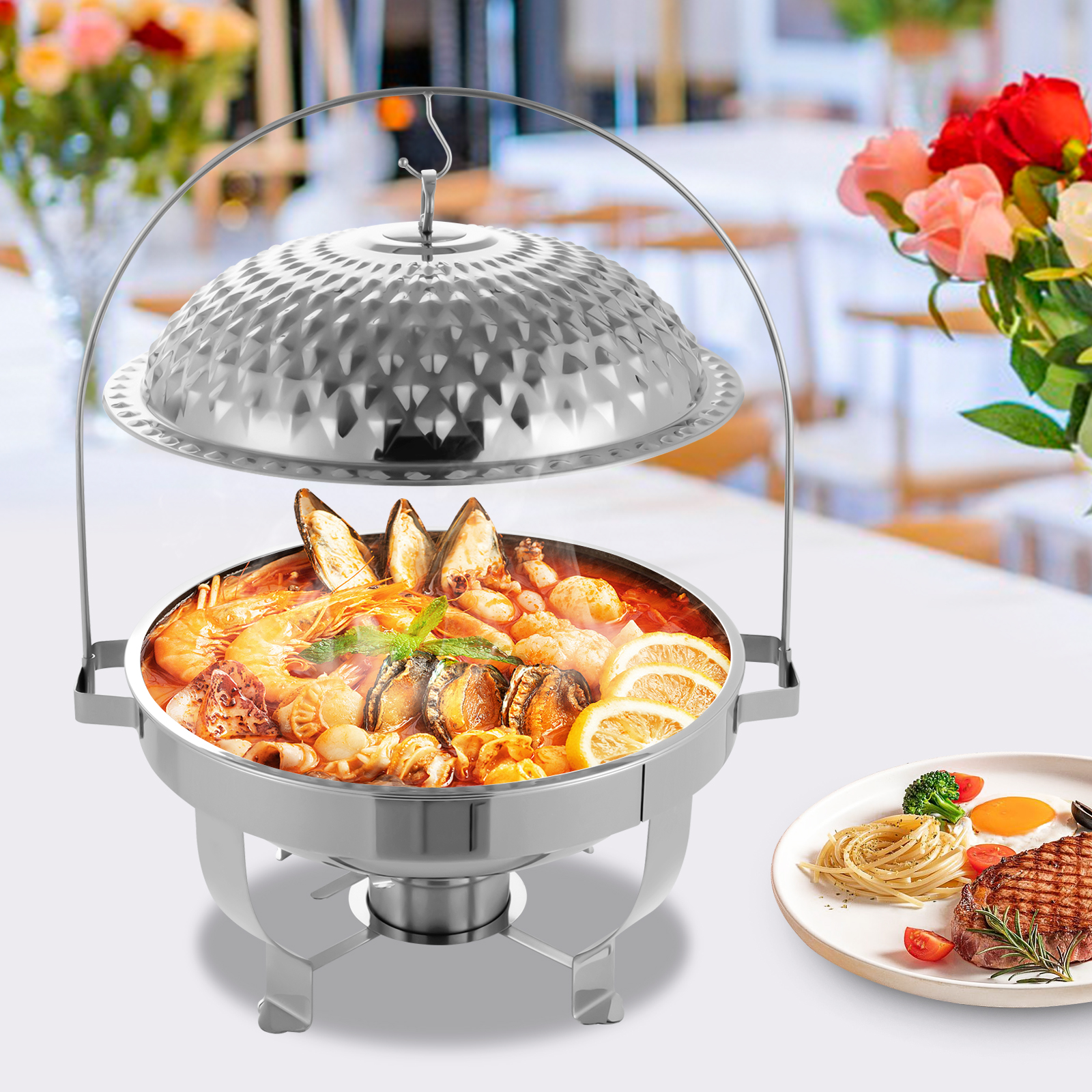 Diamond Hanging Lid Stove With Alcohol Burner Cover Modern Stainless ...