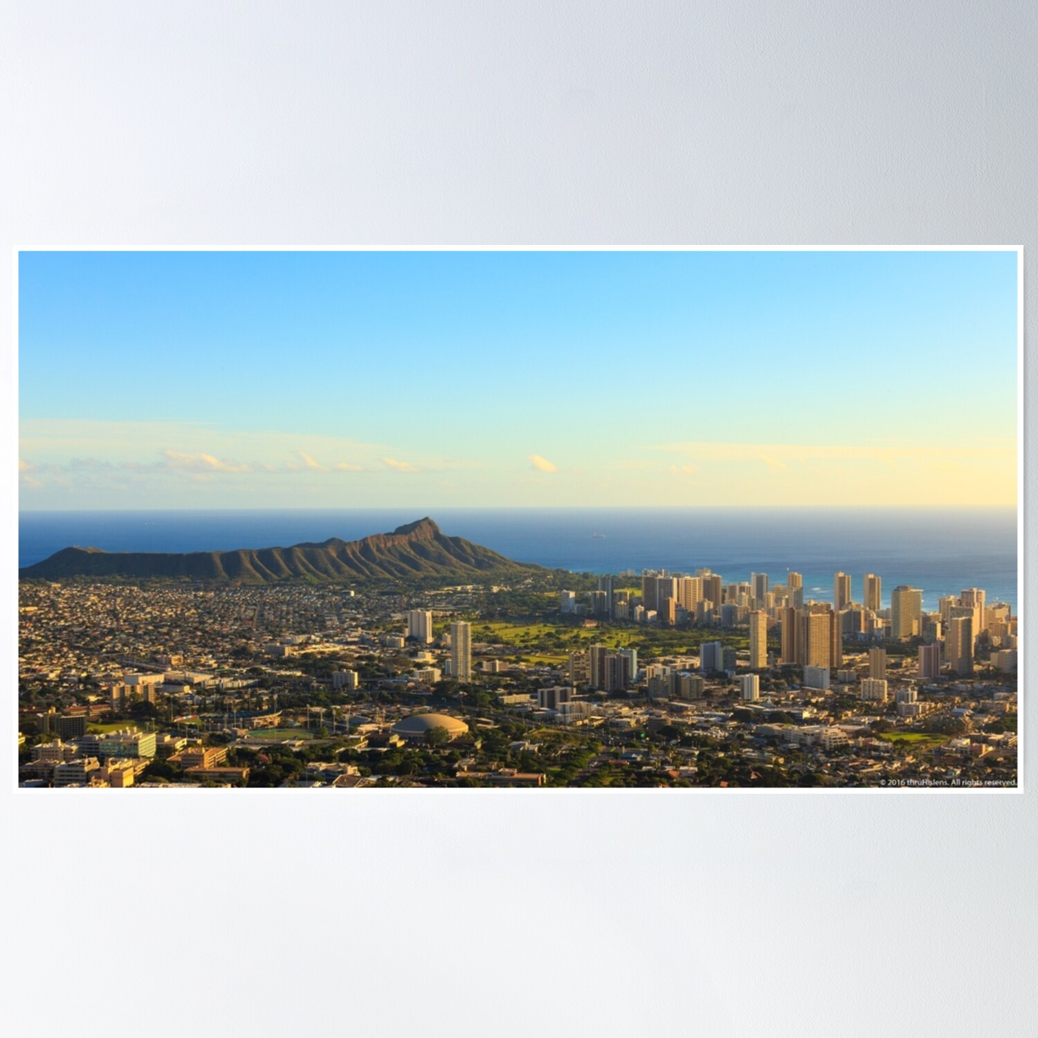 Diamond Head Poster Wall Art, Modern Wall Decor, 8x12 UNFRAMED ...