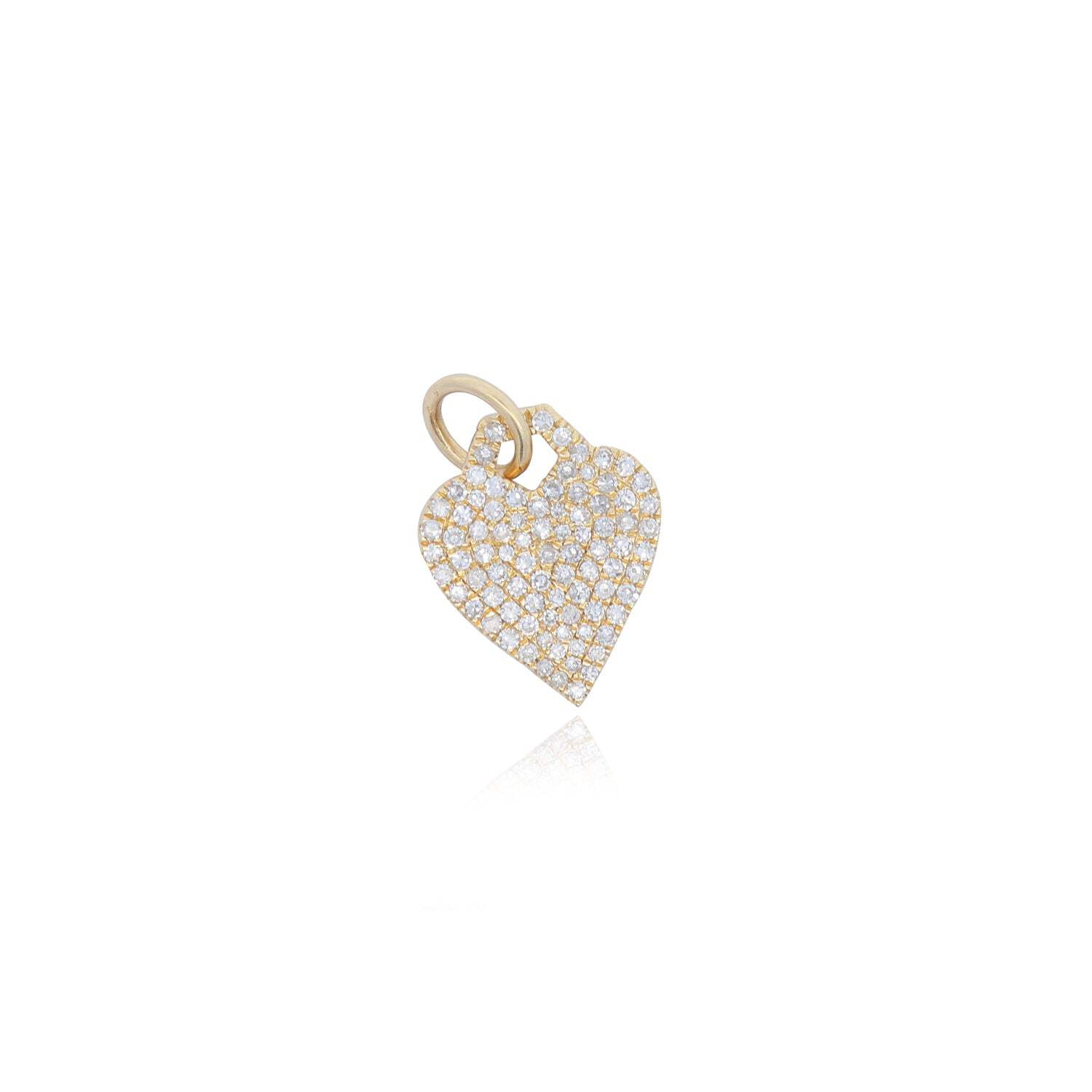 Diamond Heart Padlock Charm - Walmart.com