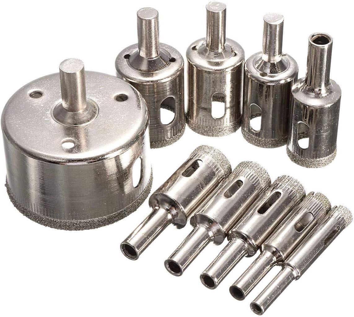 Diamond Hole Saw, 10Pcs Glass Hole Saw Drill Bit Set Cut Remover Tools ...