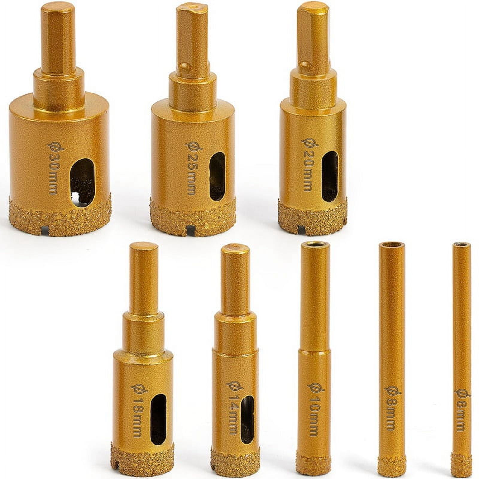 Diamond Hole Saw Kit, Dry/Wet Brazing Tile Core Drill Bits Sets, Brazed ...