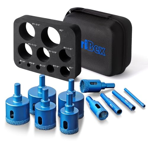 Diamond Hole Saw Tile Drill Bits Kit, 10 PCS Serrated Brazing Core ...