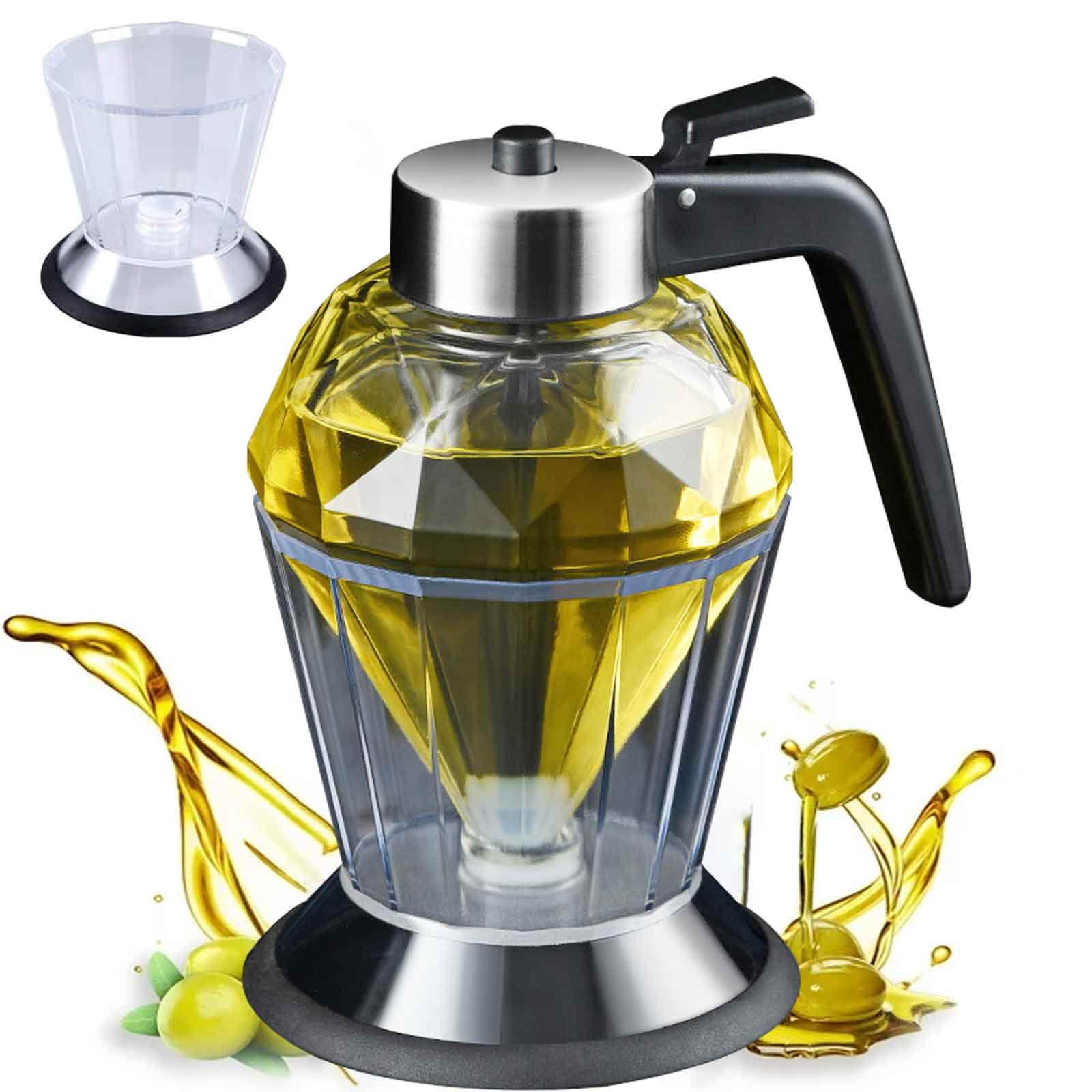 INTBASE Diamond-Inspired Drip-Free Oil Dispenser & Honey Storage Bottle ...