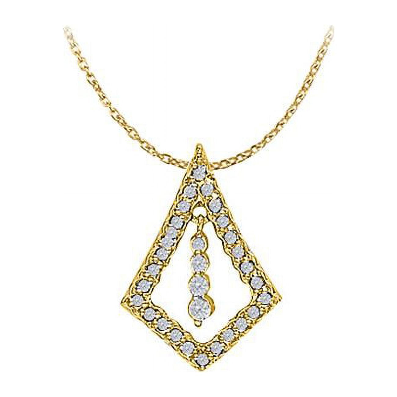Diamond Kite Shaped Pendant in 14K Yellow Gold 0.75 CT TDWPerfect ...