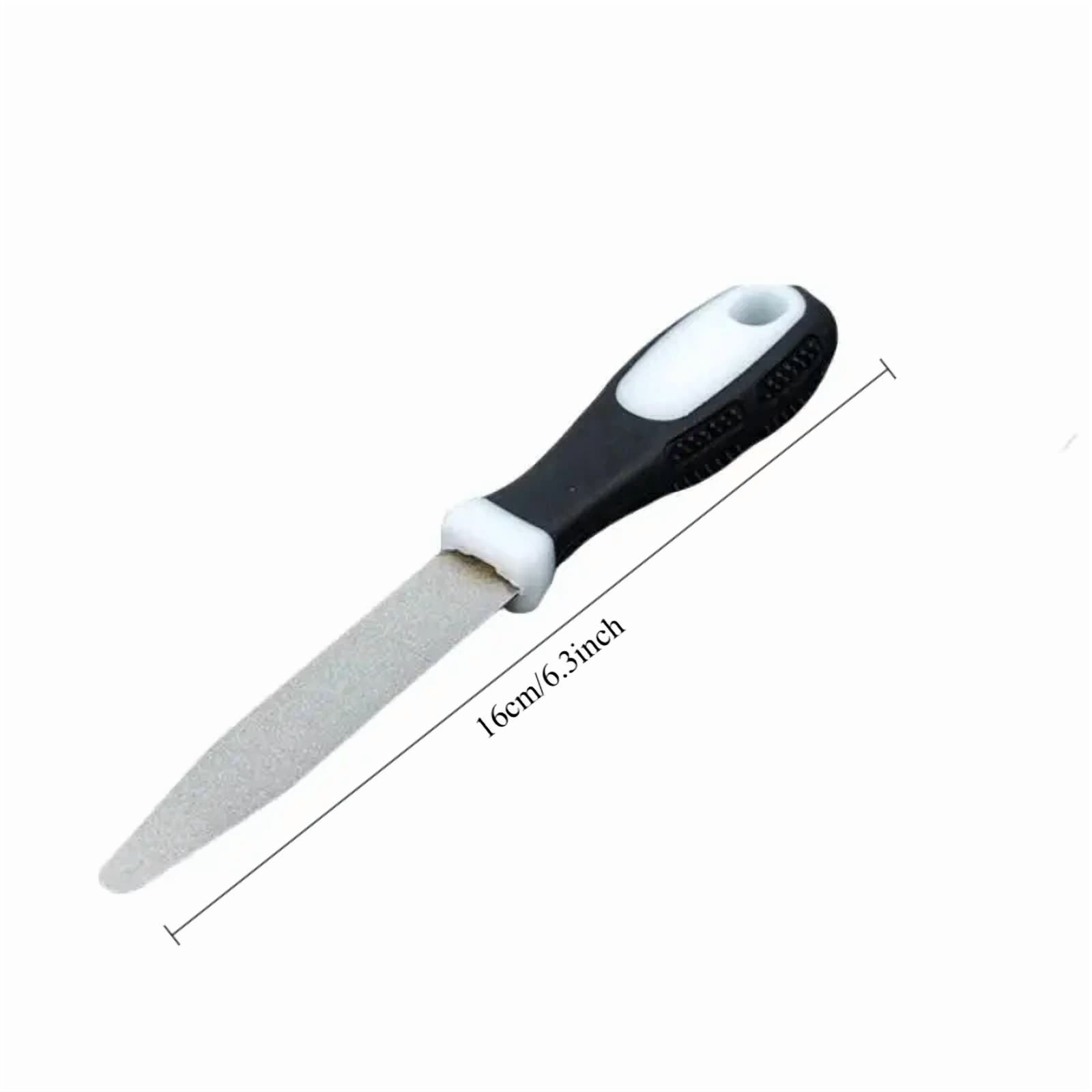 Diamond Knife Sharpener Double-Sided Flat & Curved Stone with Easy-Grip ...