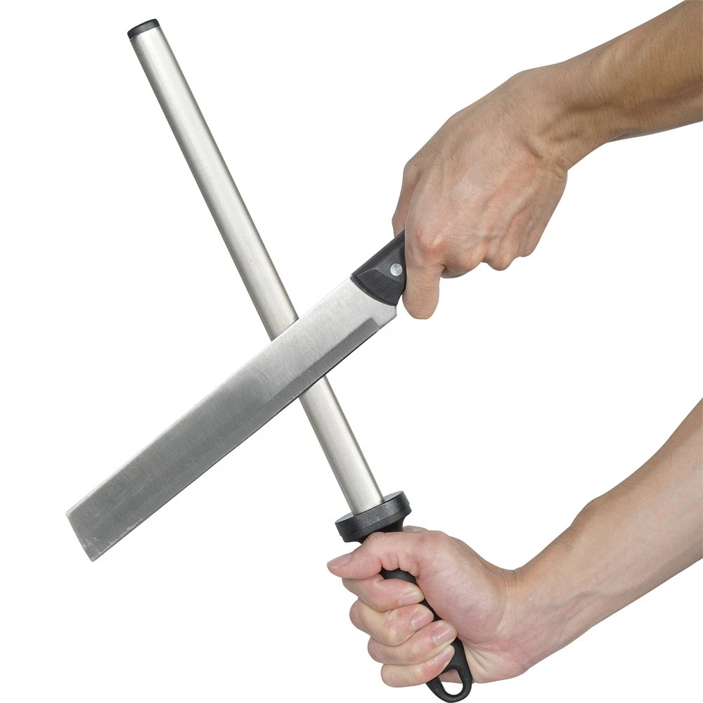 Diamond Knife Sharpener Steel Honing Rod Oval Stick Kitchen Sharpen ...