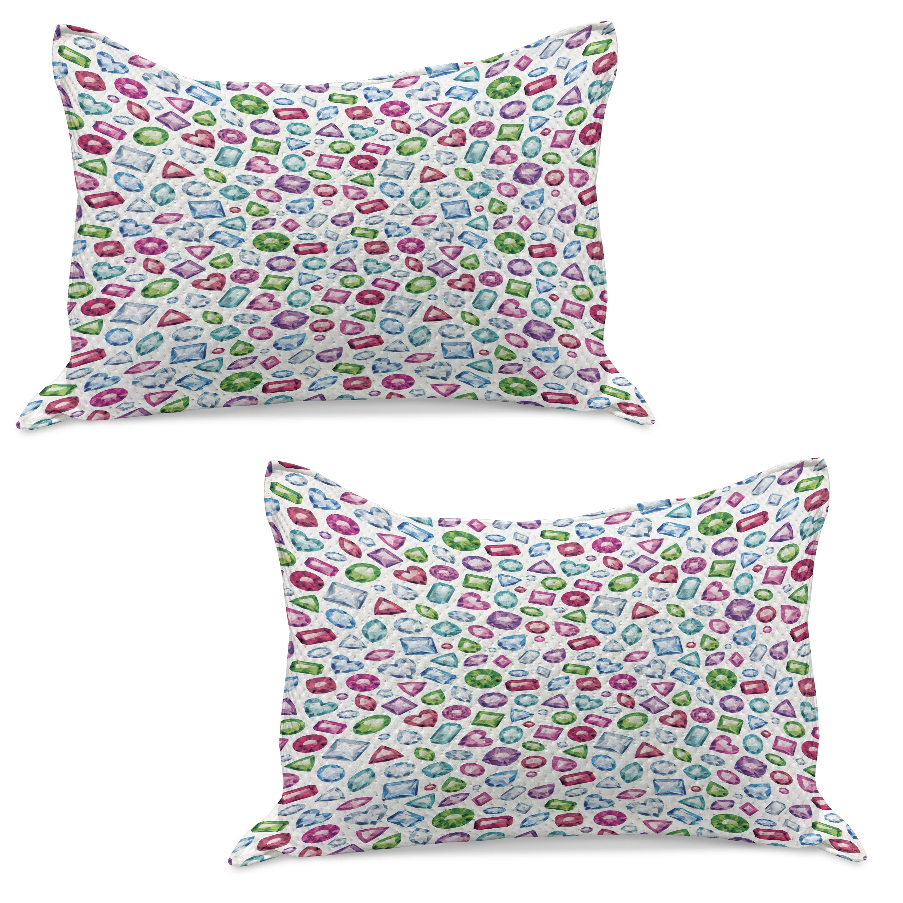 Diamond Knitted Quilt Pillowcover Set of 2, Heart Geometric Shaped ...