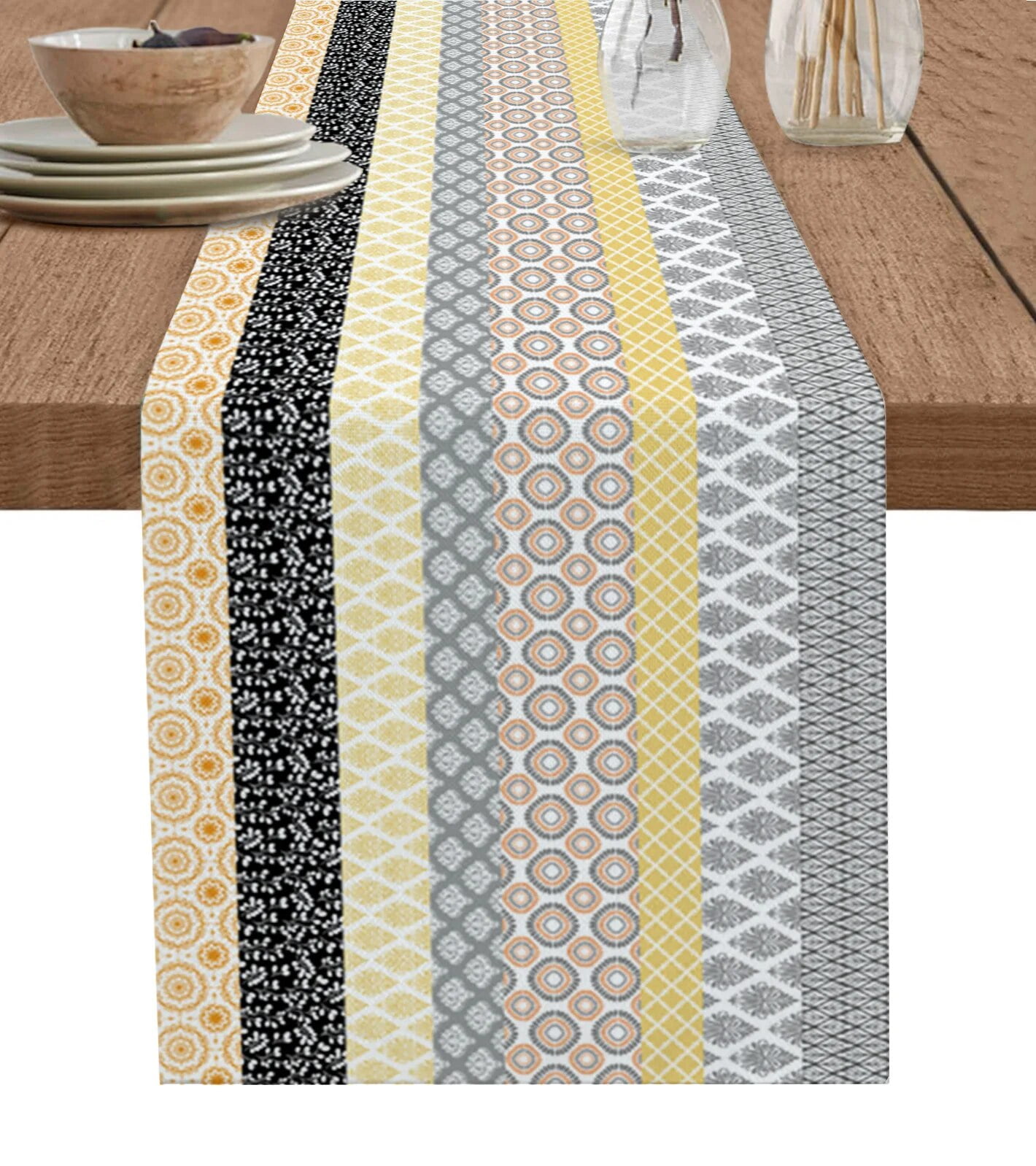 Diamond Lattice Ethnic Geometry Table Runner Hotel Wedding Decor Table ...
